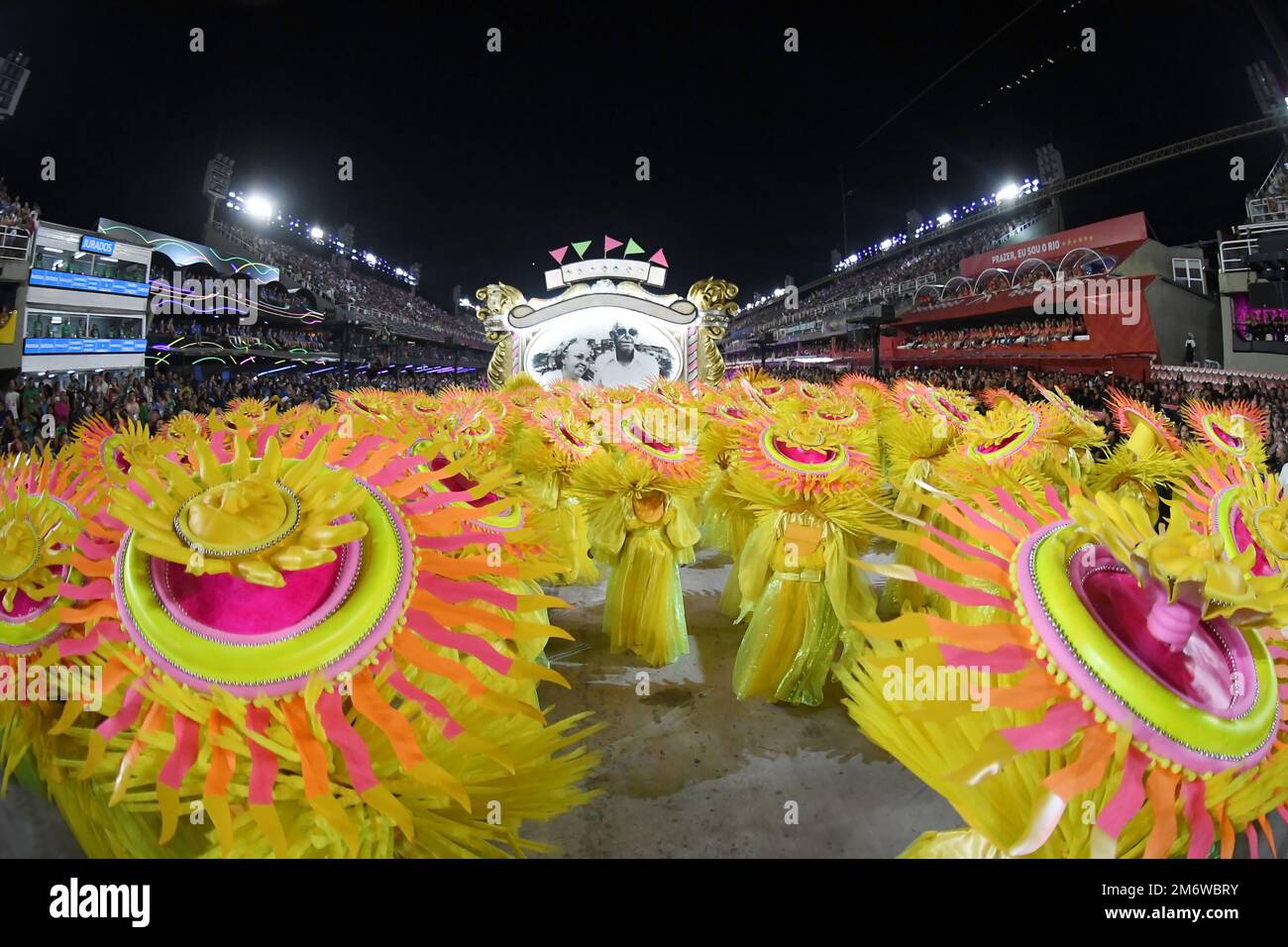 Rio de Janeiro,Brazil, April 22, 2022. Parade of the samba school ...