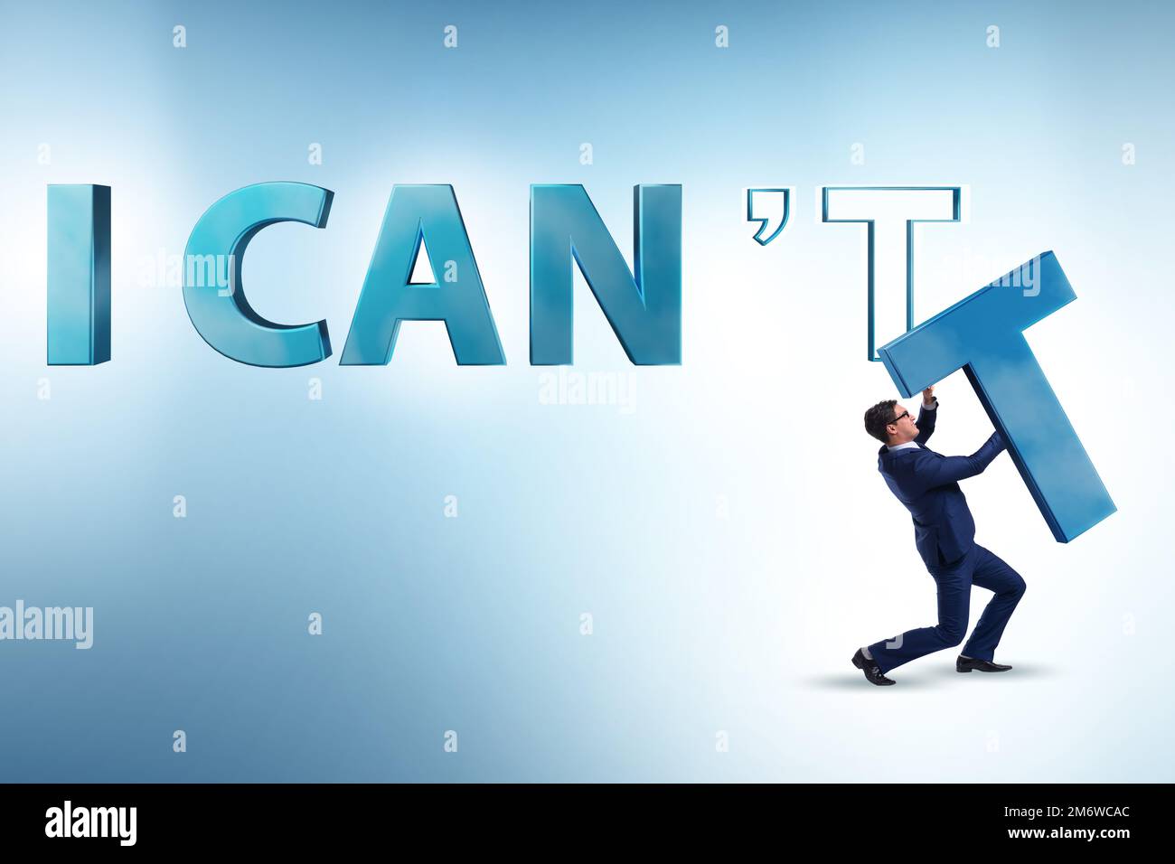 Determination concept with businessman and letters Stock Photo - Alamy