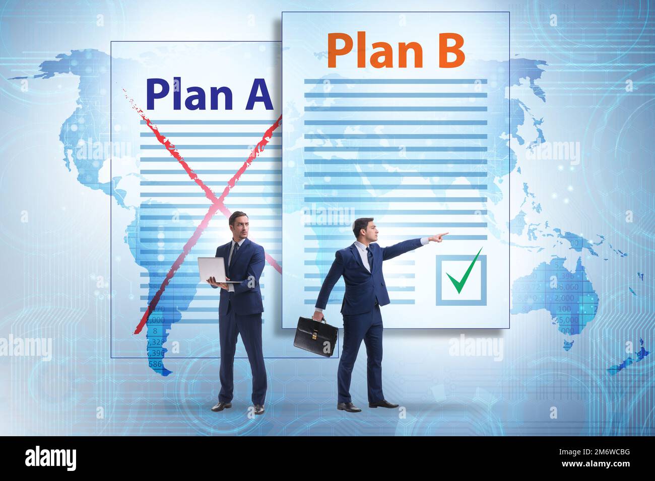 Concept of choosing between Plan A or Plan B Stock Photo - Alamy