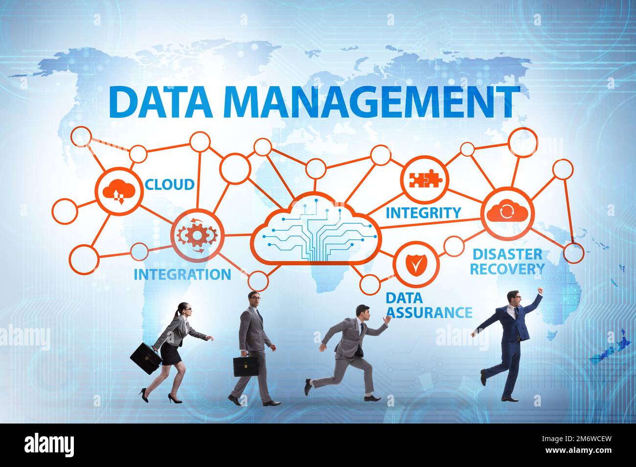 Data management concept with business people Stock Photo - Alamy