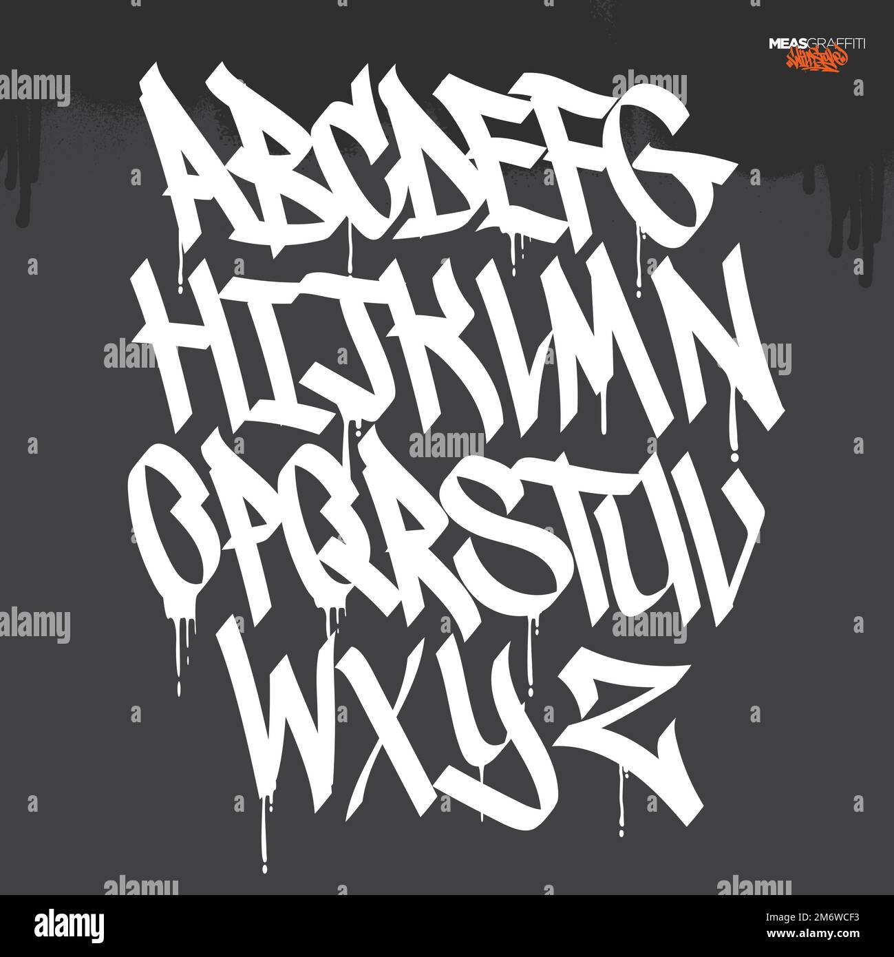 Cool Graffiti Font and Alphabet Vector. Street Art urban theme. Decorative graffiti letters ...