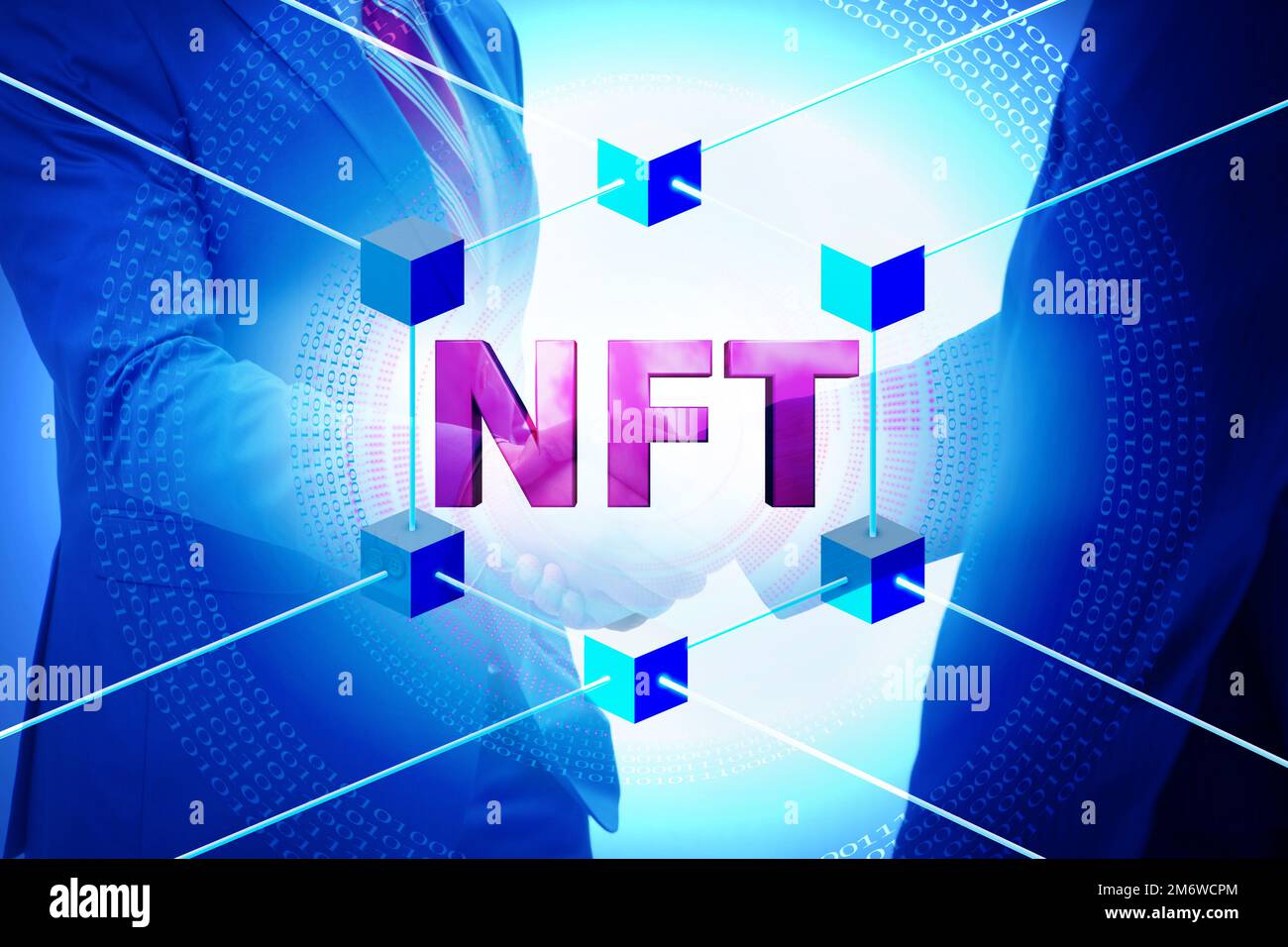 Business people in NFT non fungible concept Stock Photo - Alamy