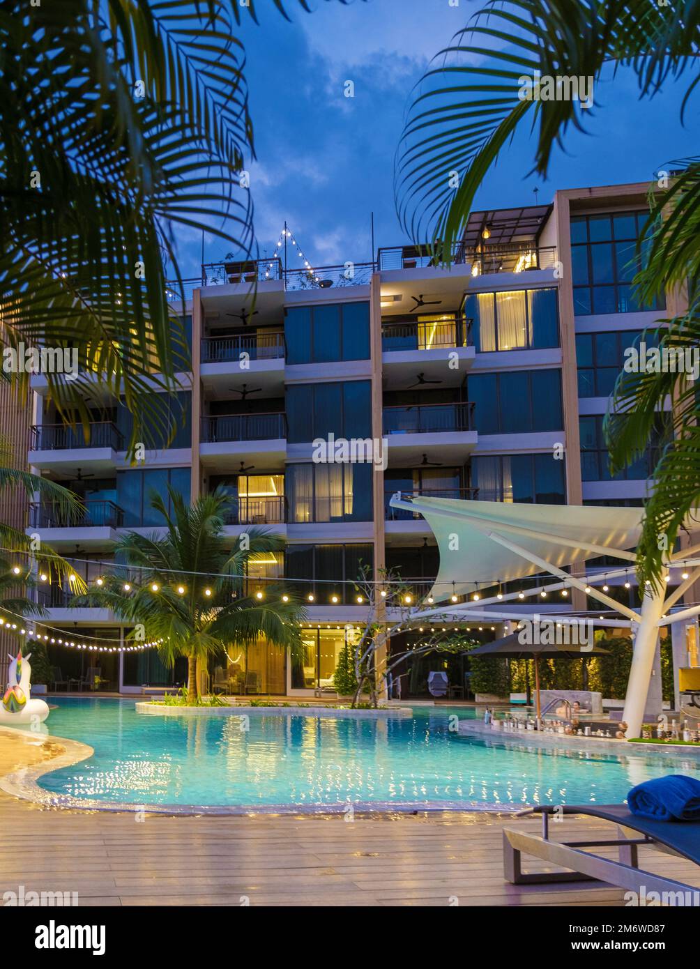 Phuket Thailand, view at the Skyview hotel pool a luxury hotel in ...