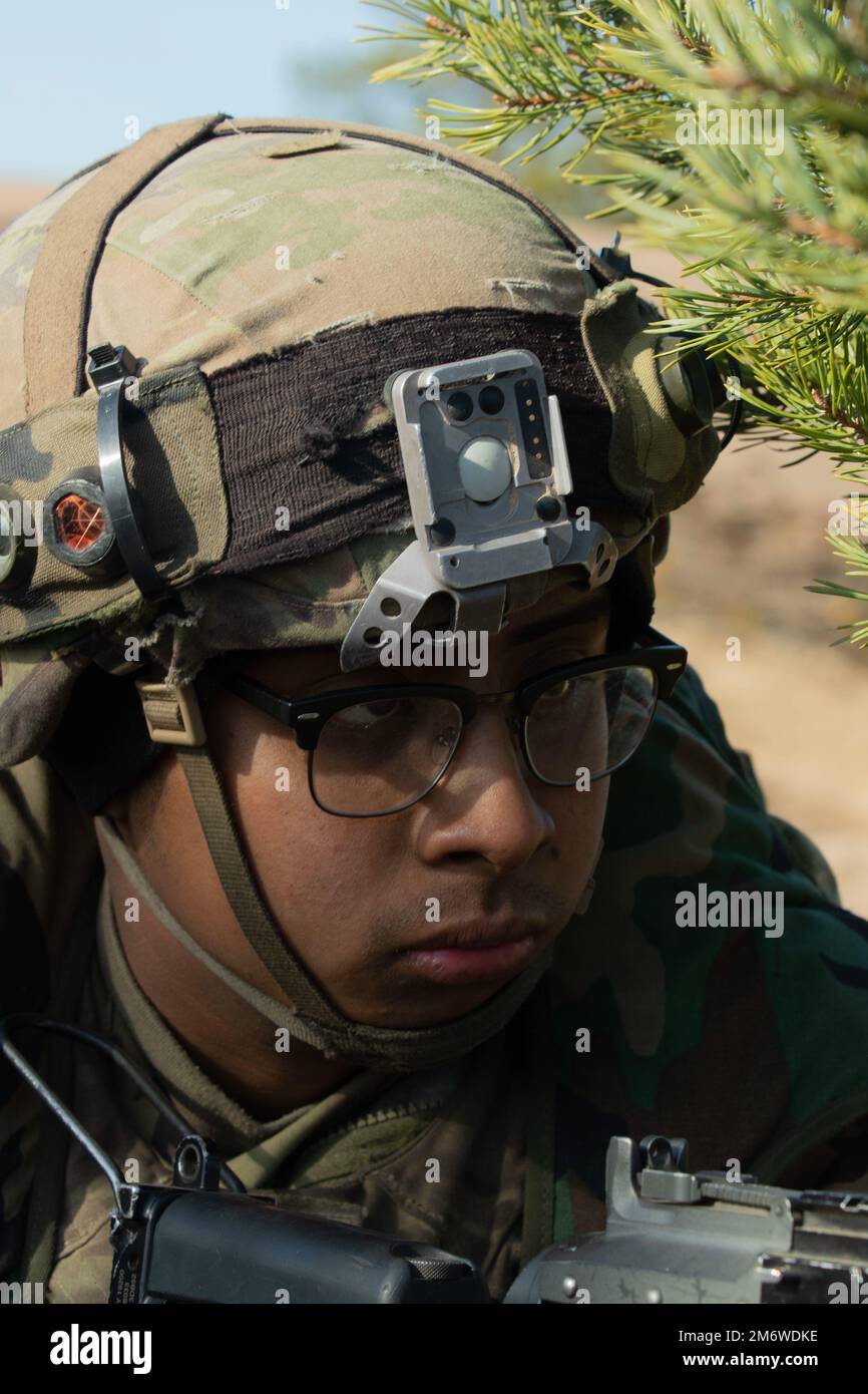 U.S. Army Pfc. Horacio Cruz, assigned to 4th Squadron, 2d Cavalry ...