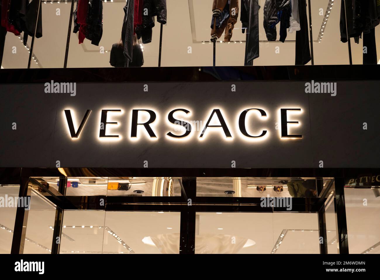Tokyo, Japan. 3rd Jan, 2023. A Versace flagship luxury retail location ...
