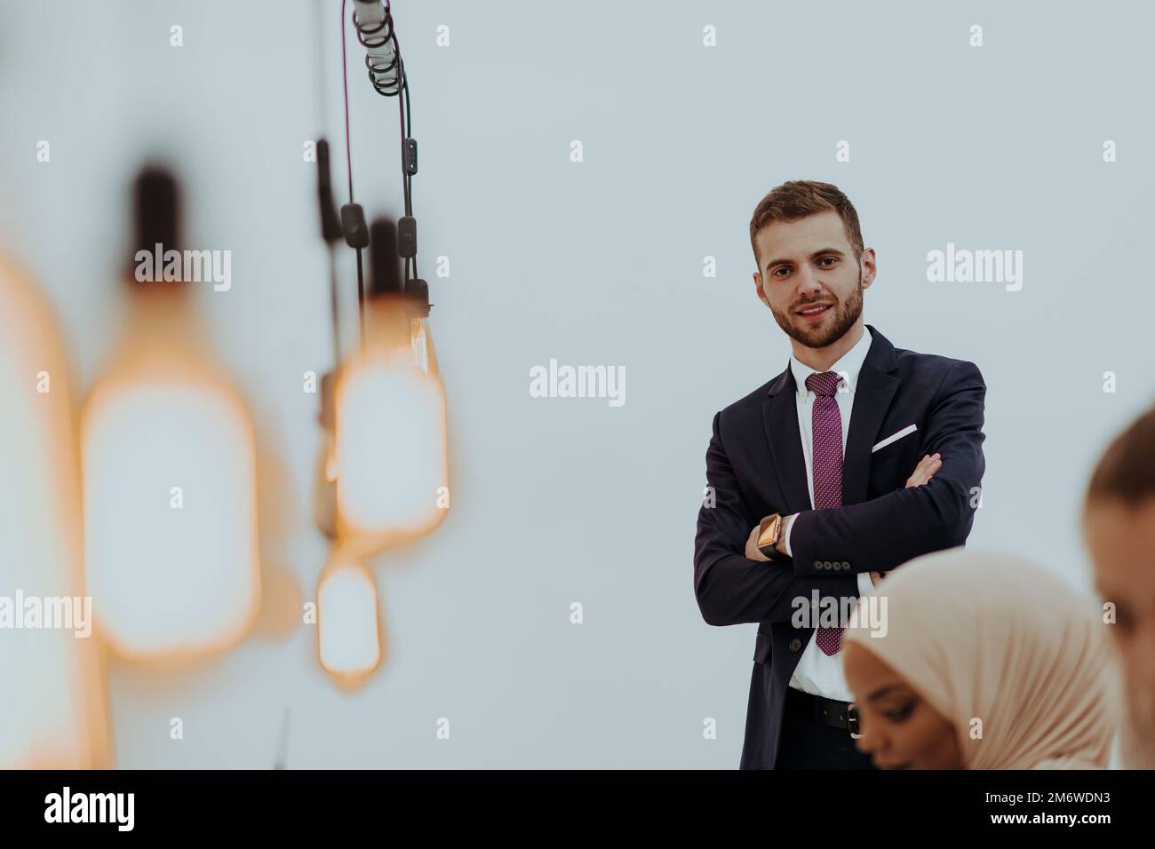 Photo portrait of a manager working in a modern company dealing with ...