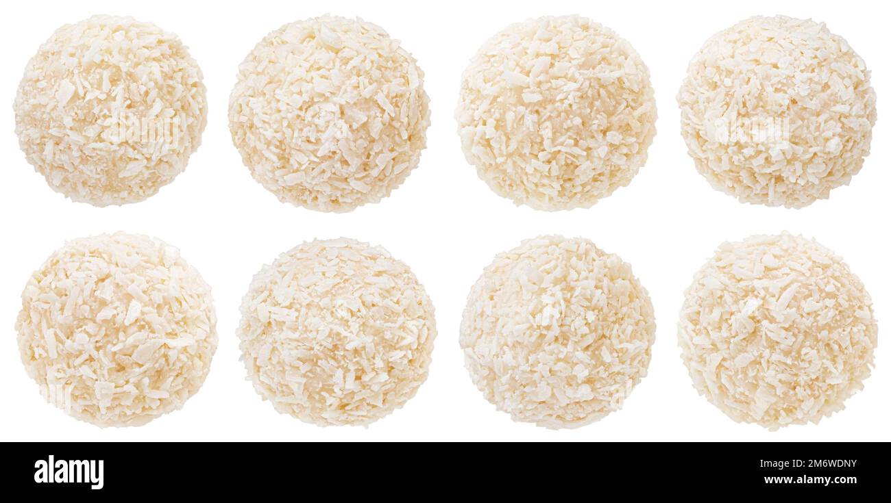 Coconut candy isolated on white background Stock Photo - Alamy