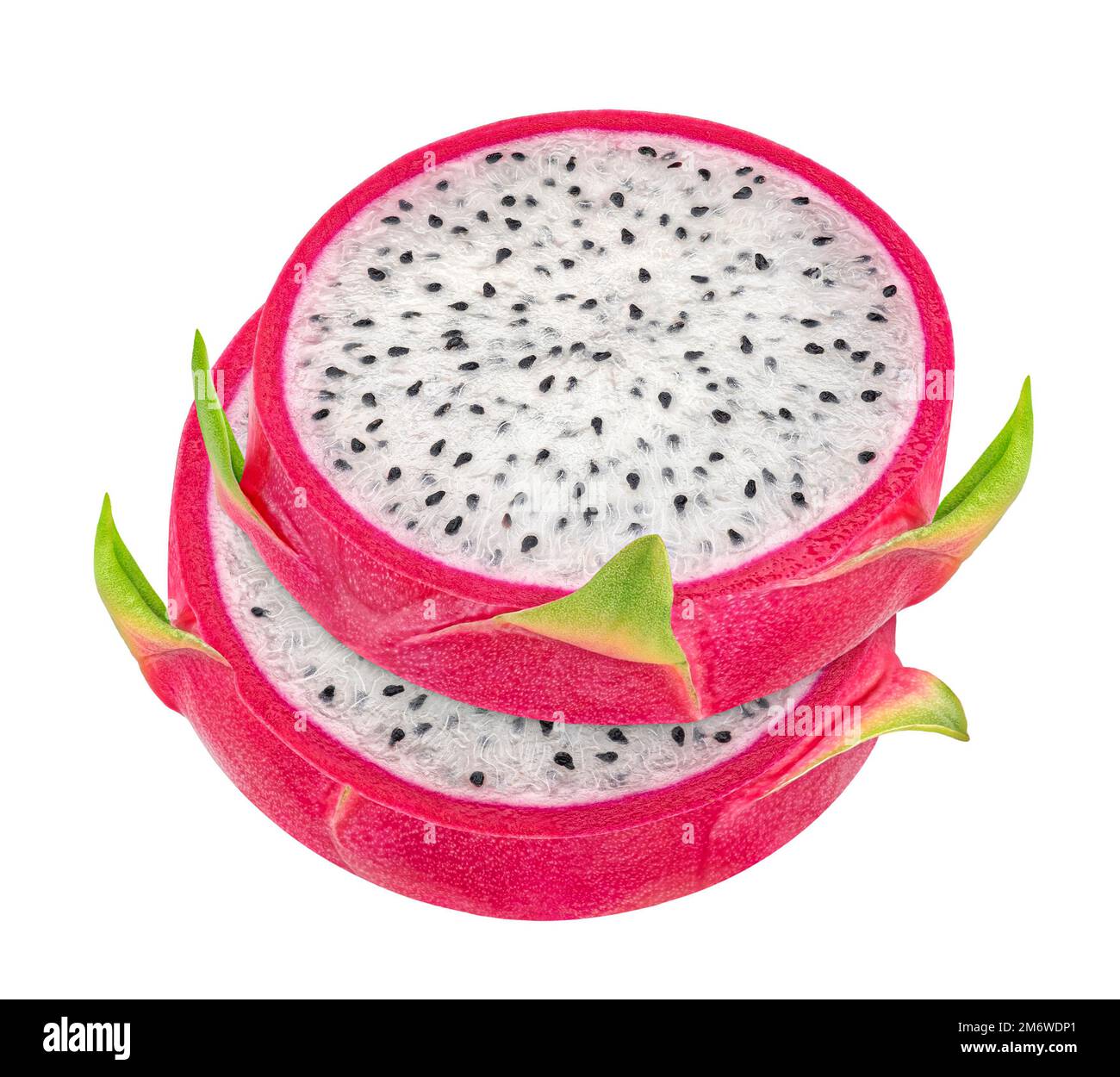 Dragon fruit pieces, pitaya slices isolated on white background Stock ...