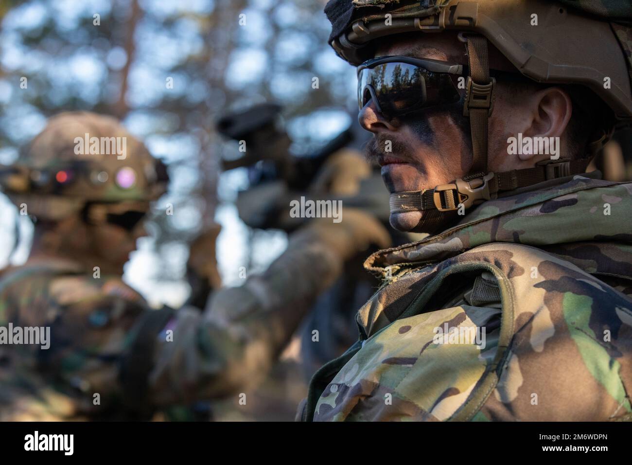 U.S. Army Sgt. Brandon Roche and Cpl. Blaine Self with the 4th Squadron, 2d Cavalry Regiment ...