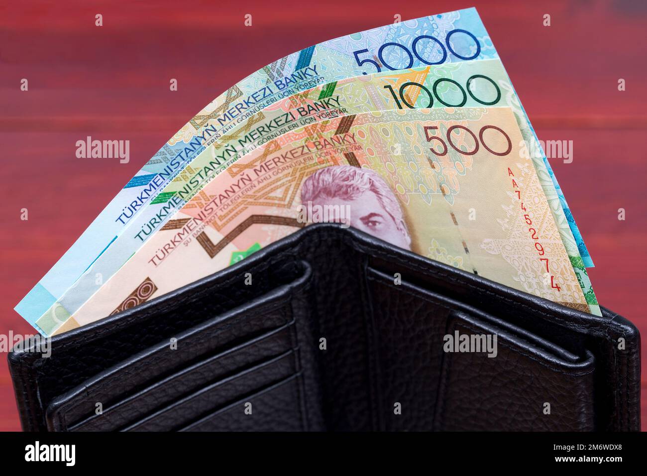 Old Turkmenistani money - manat in the wallet Stock Photo - Alamy