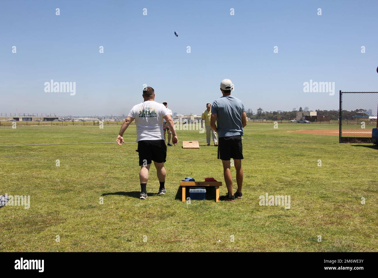 NCTS personnel play a round of cornhole Stock Photo - Alamy