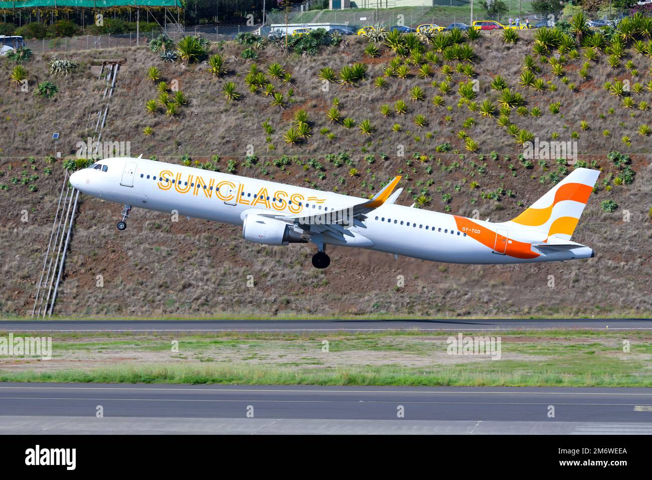 Sunclass Airlines Airbus A321 aircraft taking off from a holiday ...