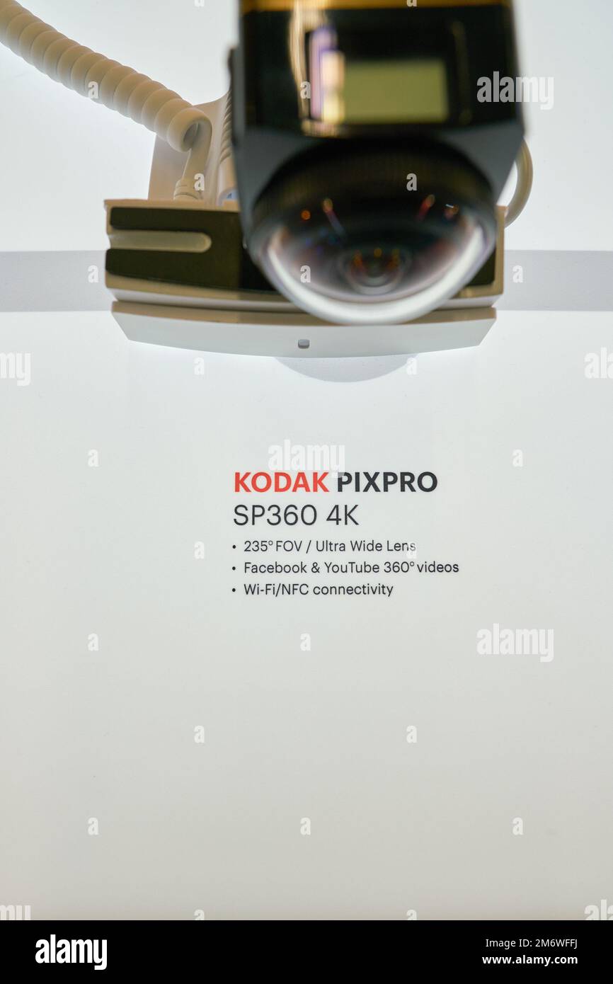 COLOGNE, GERMANY - CIRCA SEPTEMBER, 2018: close up shot of Kodak Pixpro ...