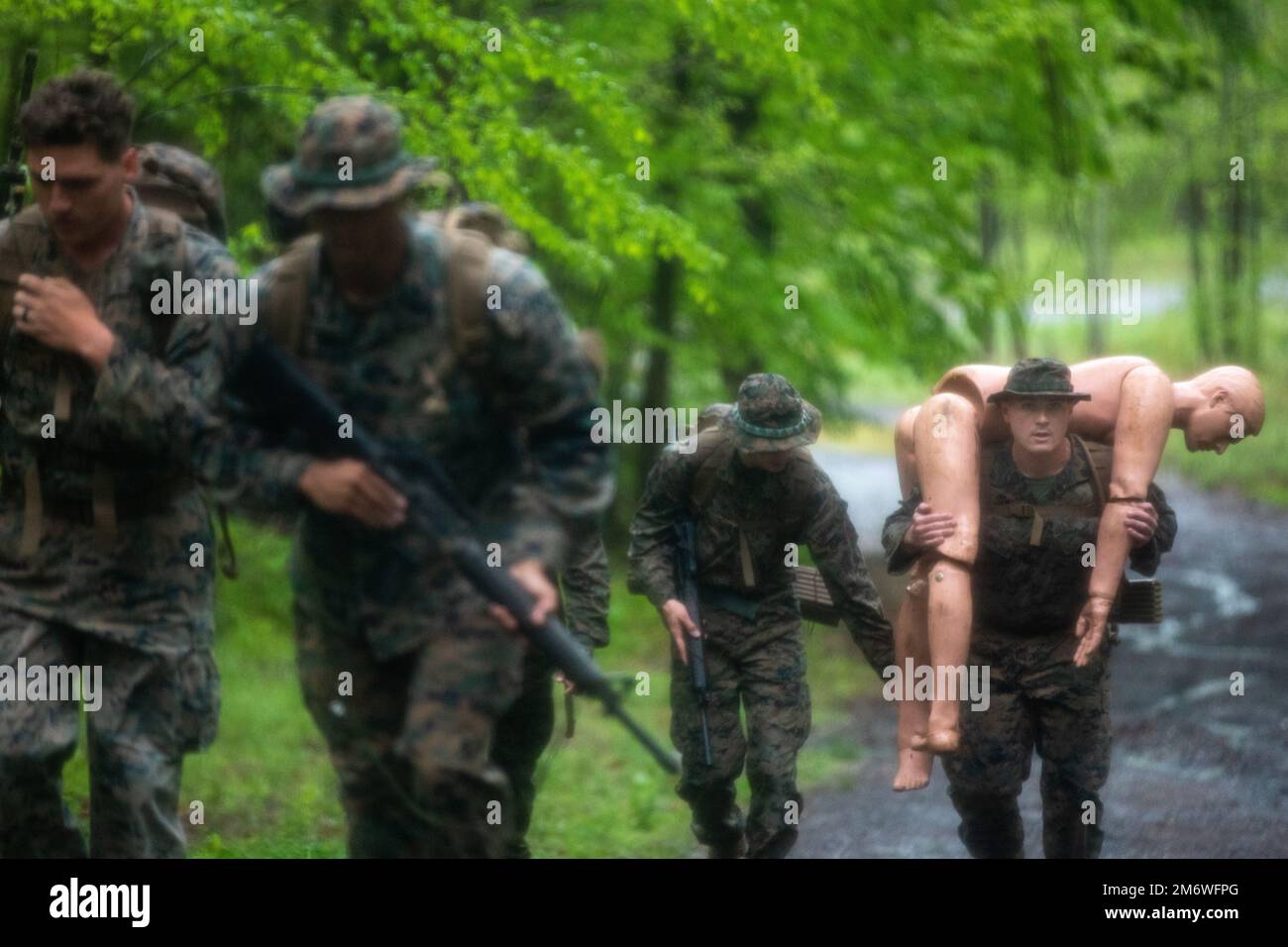 U.S. Marines conduct simulated casualty evactuation during the 2022 ...