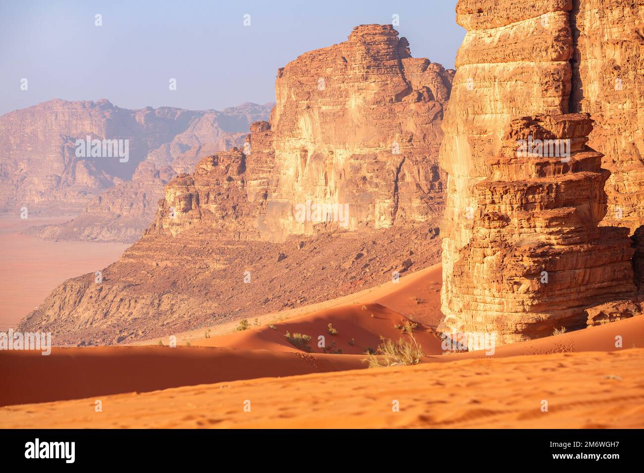 Sand dunes in Wadi-Rum desert, Jordan, Middle East Stock Photo - Alamy