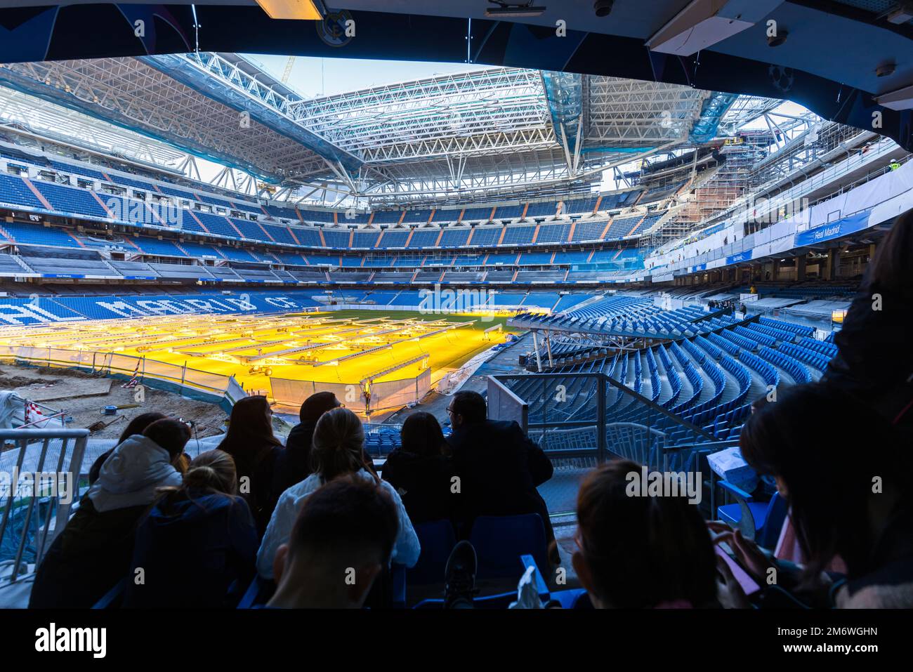 Madrid, Spain - January 04, 2023: Interior of the Santiago Bernabeu ...