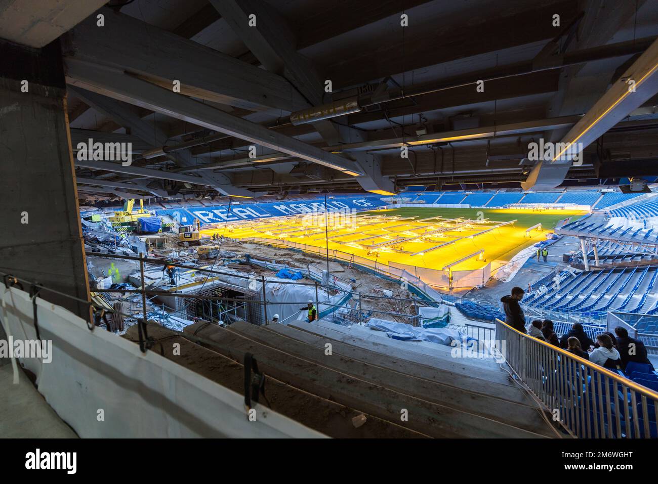 Madrid, Spain - January 04, 2023: Interior of the Santiago Bernabeu ... Madrid, Spain - January 04, 2023: Interior of the Santiago Bernabeu ...
