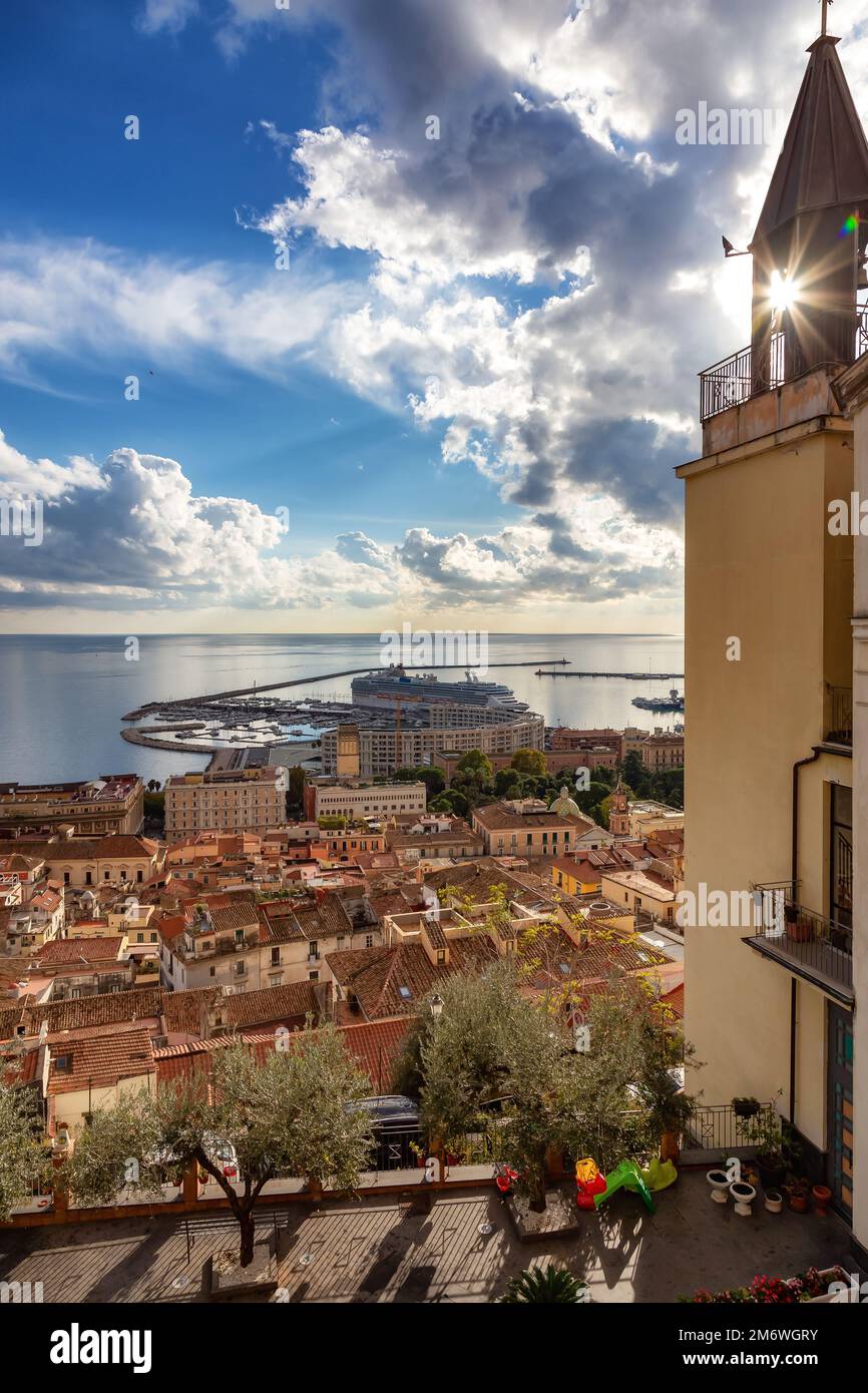 Aerial view salerno city italy hi-res stock photography and images - Alamy