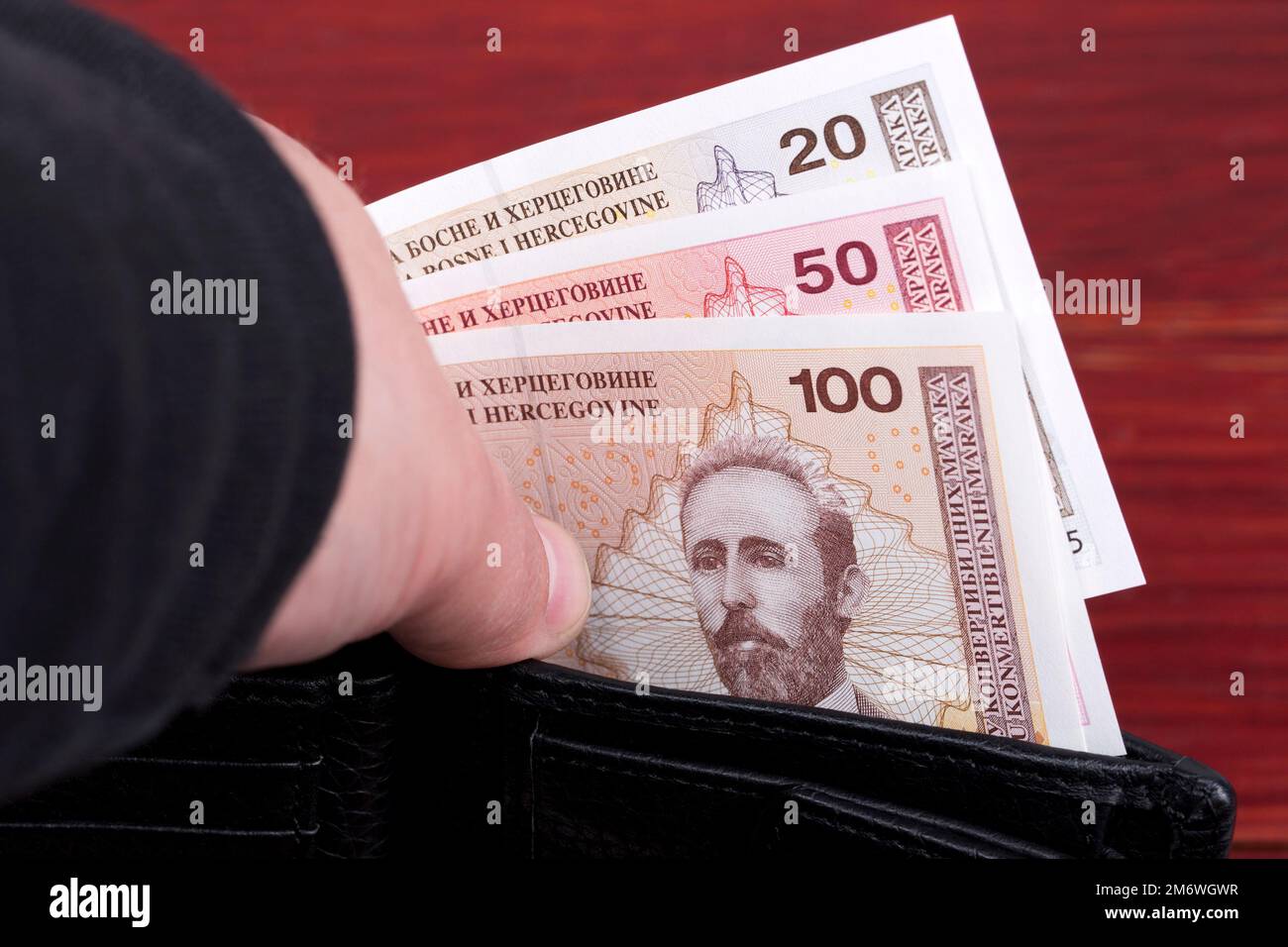Bosnia and Herzegovina convertible mark in the wallet Stock Photo - Alamy