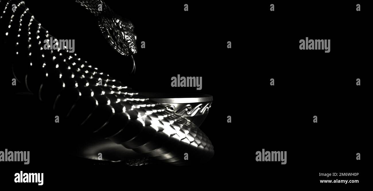 Aesculapian Staff Snake Black Header Stock Photo - Alamy