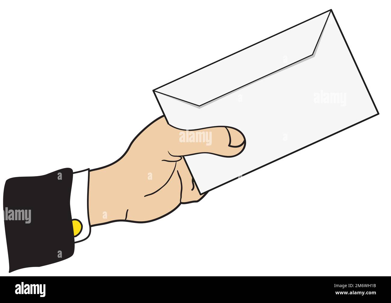 Hand with an envelope Stock Photo - Alamy