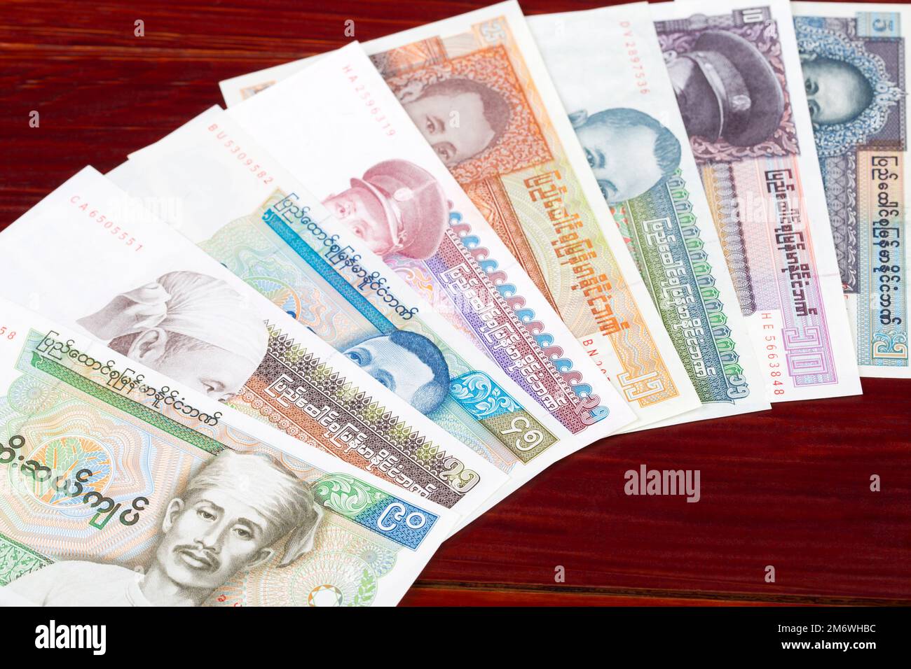 Old Myanmar money a business background Stock Photo - Alamy