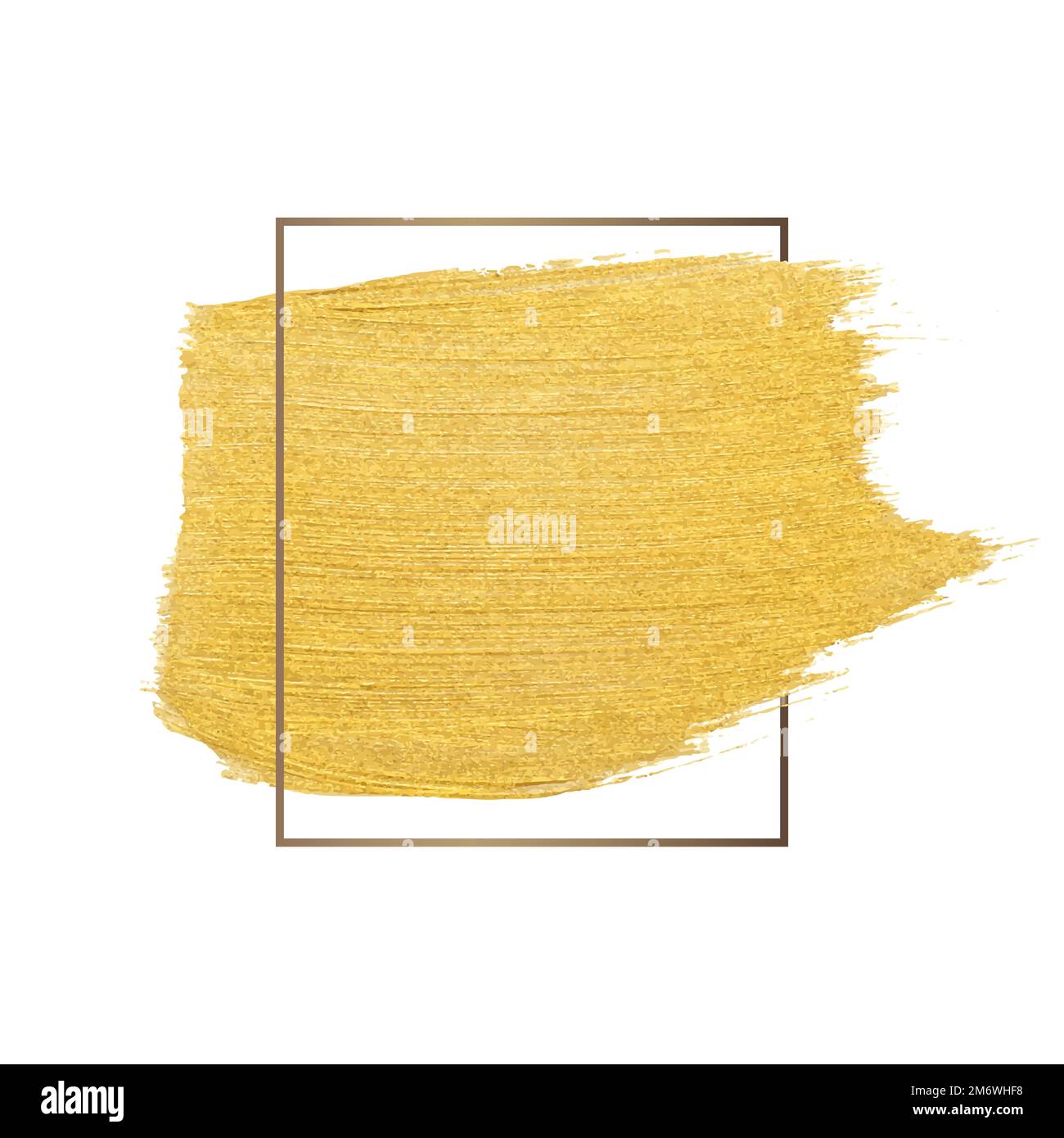 Golden shimmery brush stroke badge vector Stock Vector Image & Art - Alamy