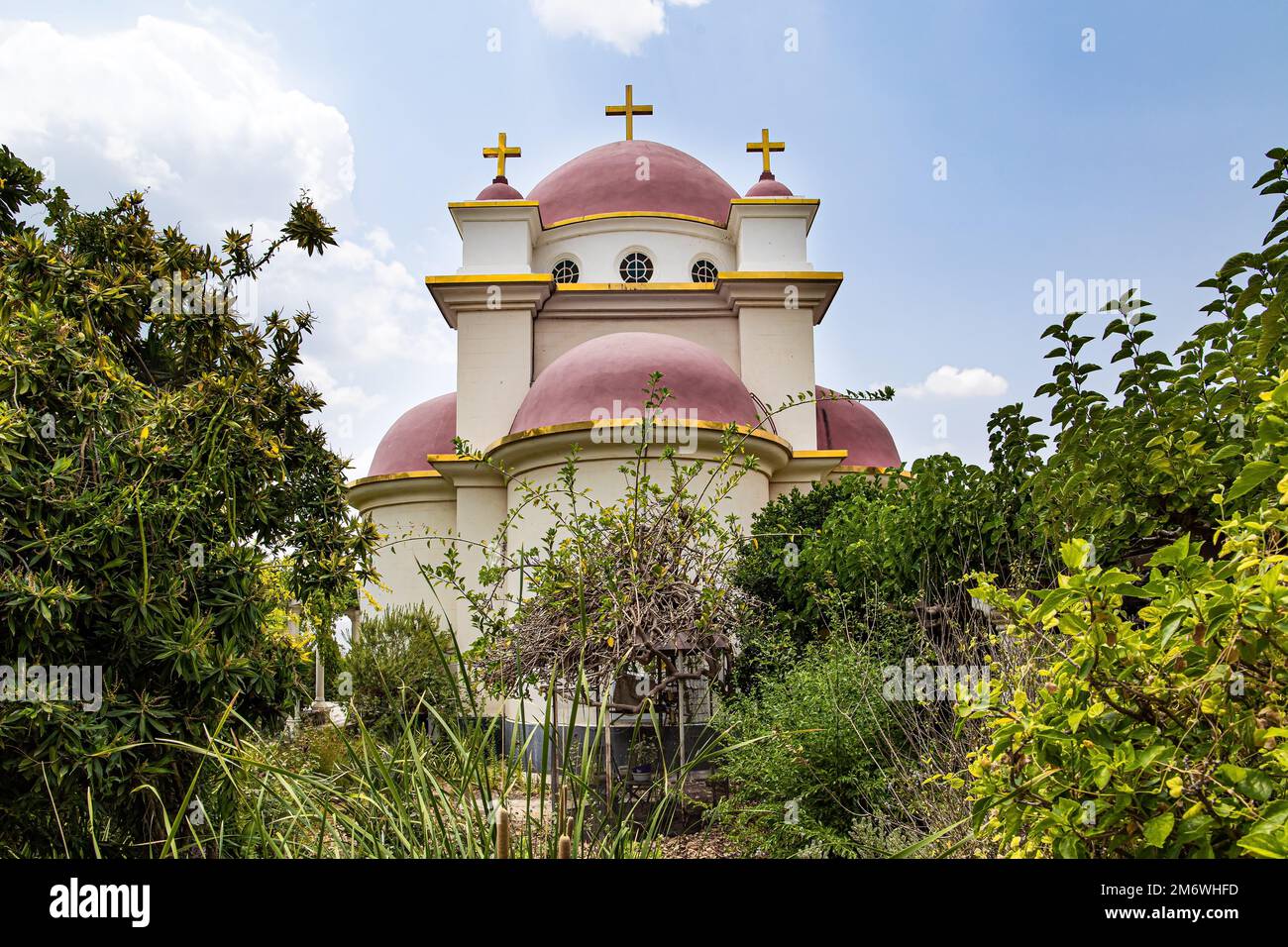 Pink domes and snow-white walls Stock Photo - Alamy