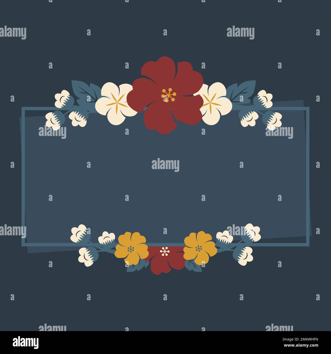 Rectangle colorful floral border vector Stock Vector Image & Art - Alamy