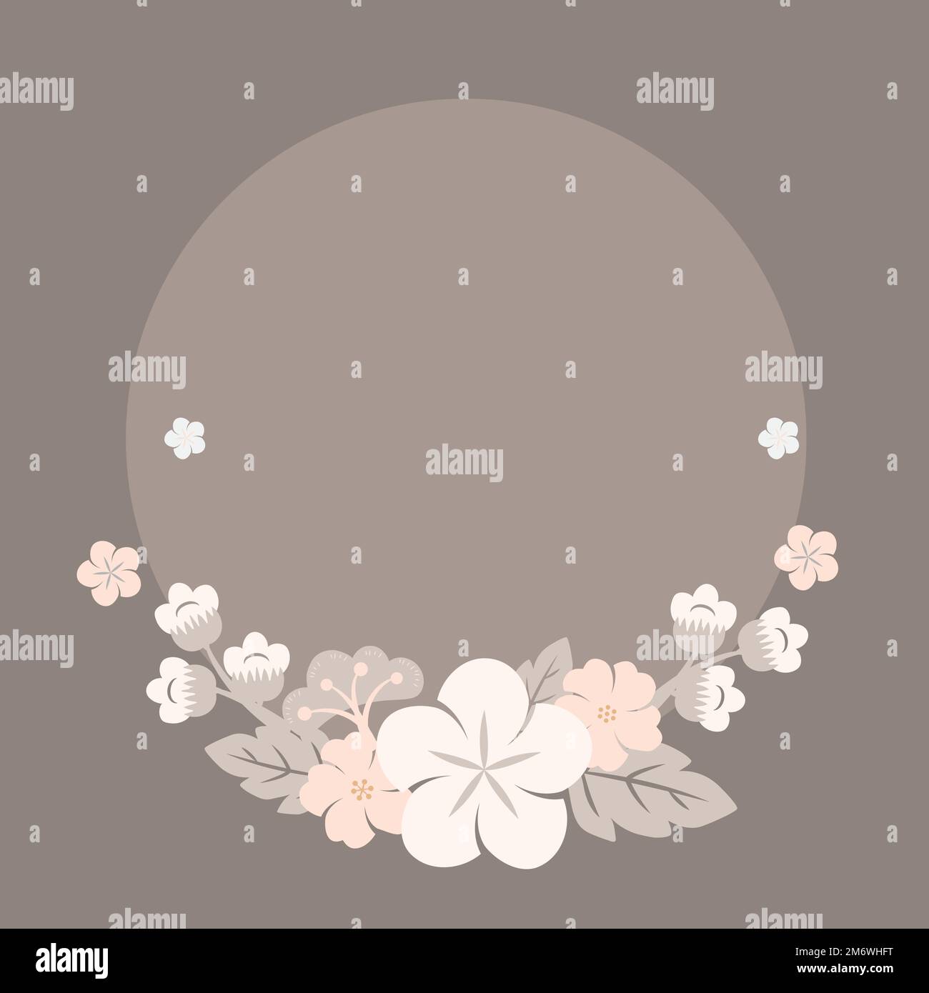 Round beige floral border vector Stock Vector Image & Art - Alamy