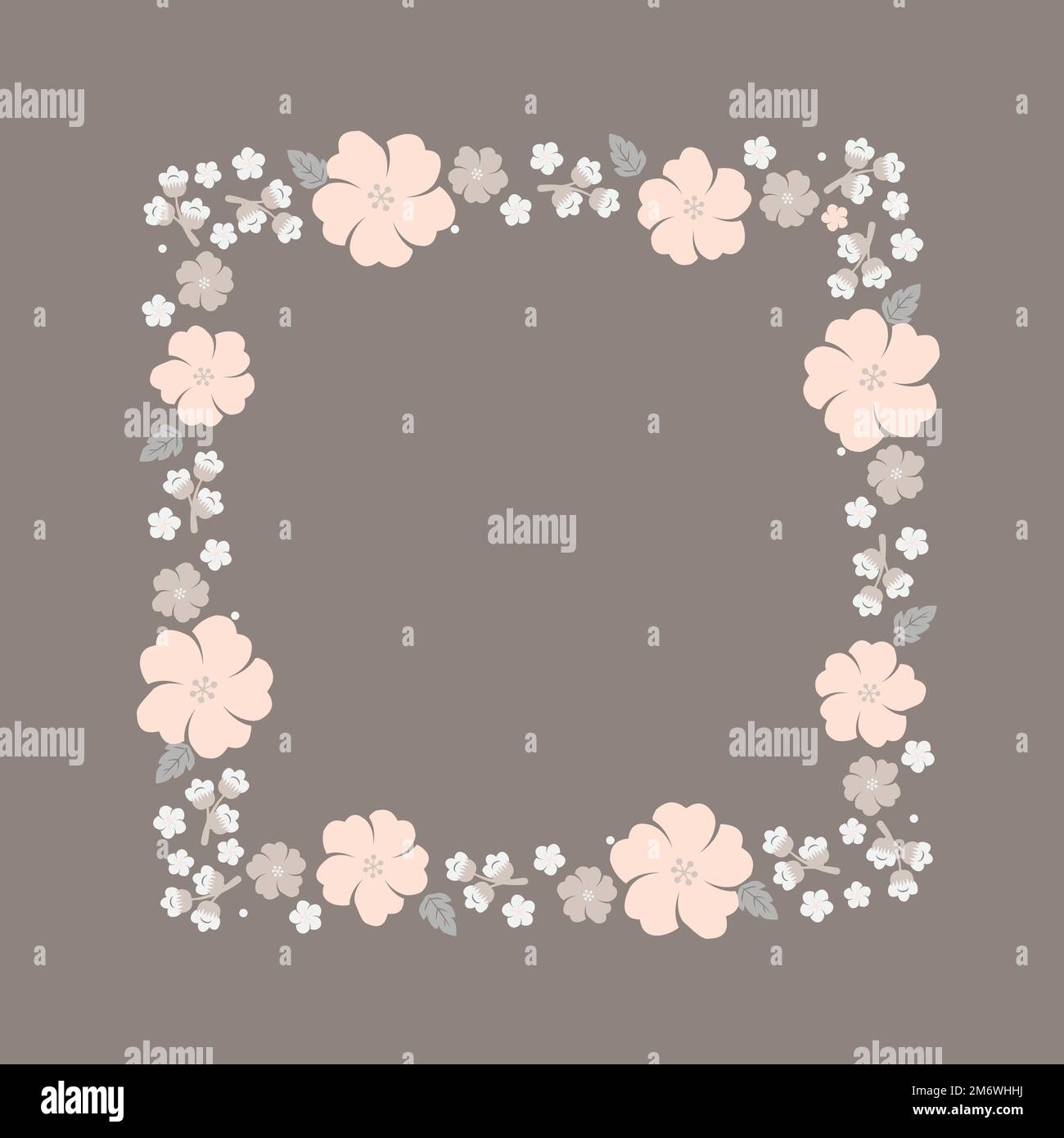 Square beige floral border vector Stock Vector Image & Art - Alamy
