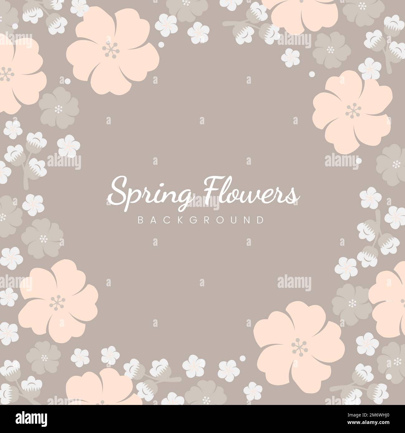 Beige spring flowers border background vector Stock Vector Image & Art ...