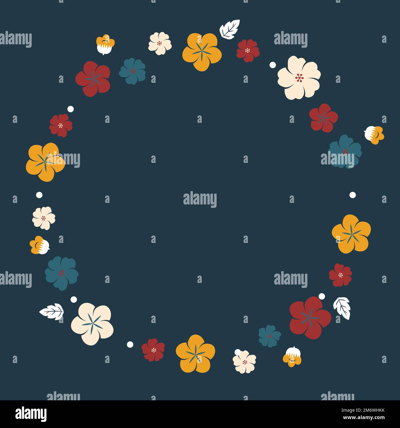 Round colorful floral border vector Stock Vector Image & Art - Alamy