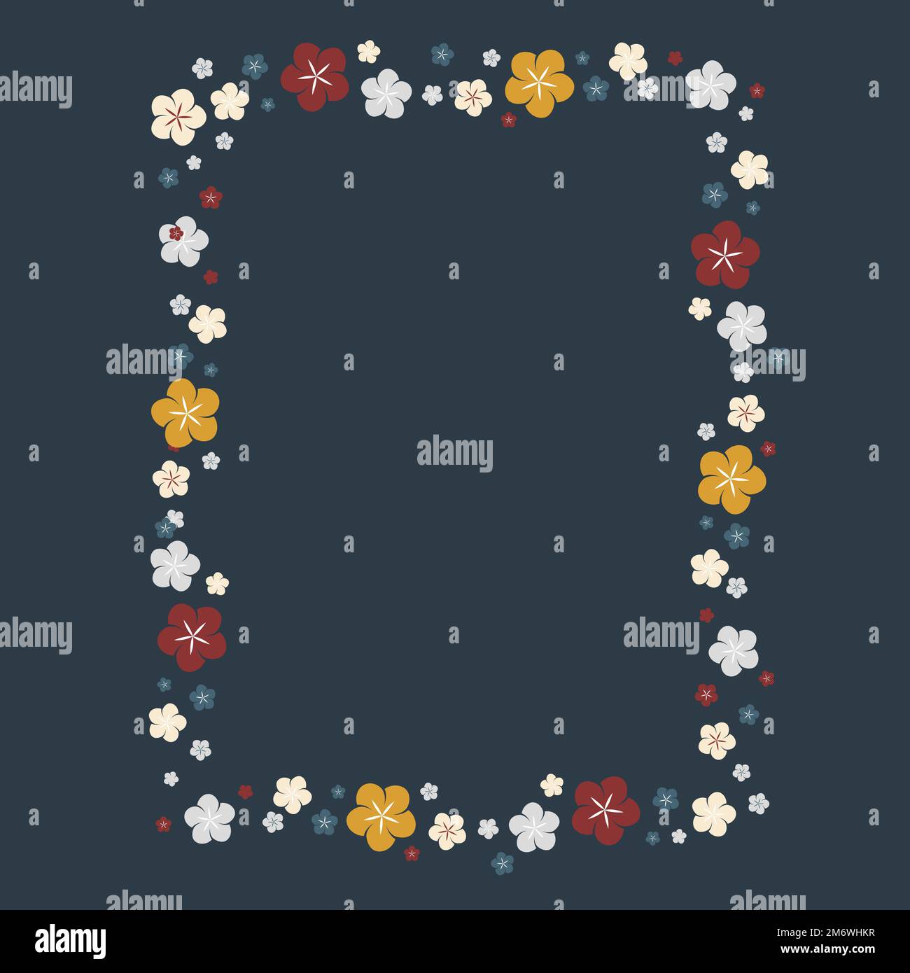 Rectangle colorful floral border vector Stock Vector Image & Art - Alamy