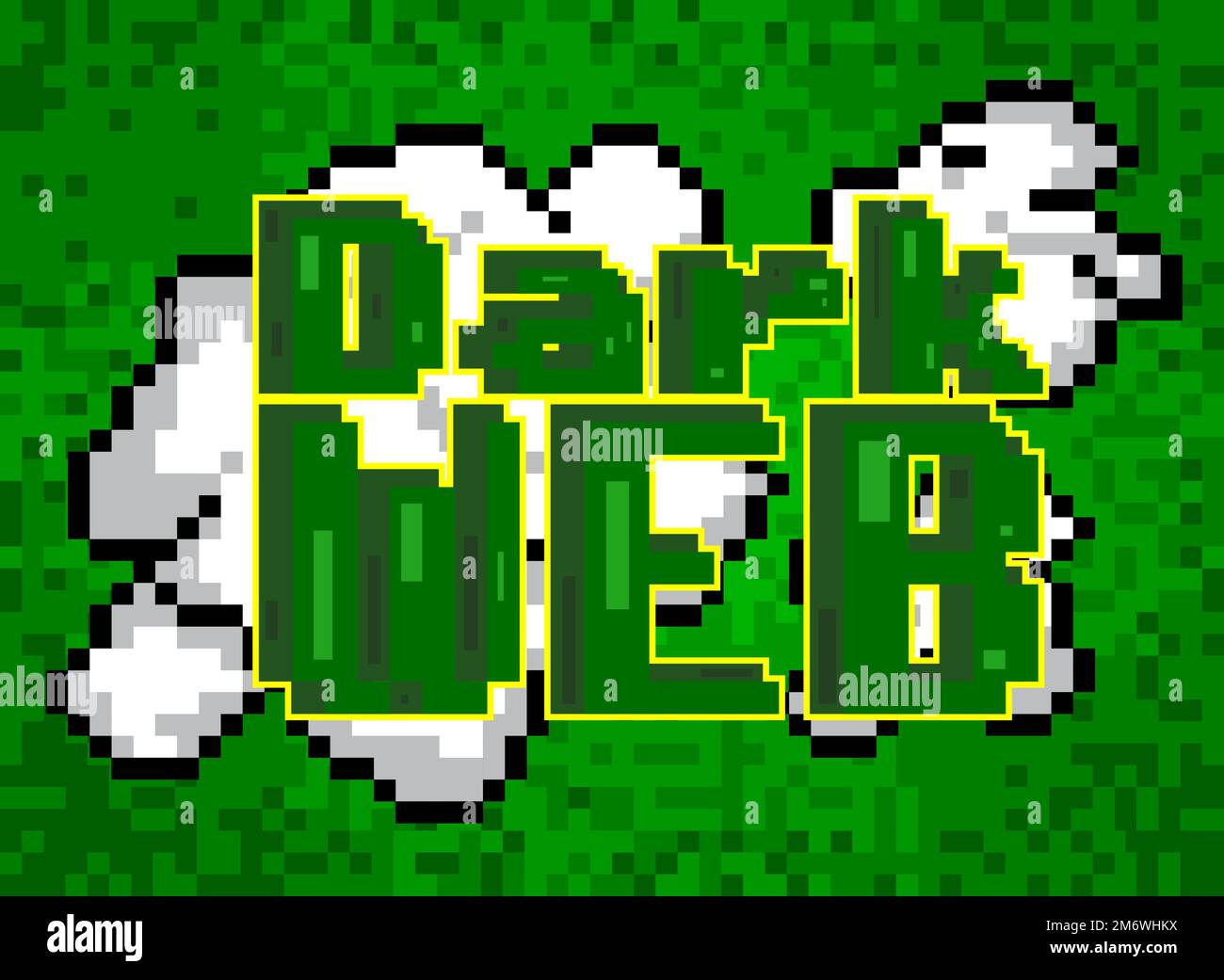 Dark Web. Pixelated word with geometric graphic background. Vector ...