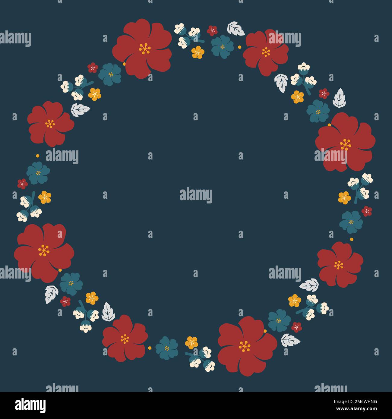 Round colorful floral border vector Stock Vector Image & Art - Alamy