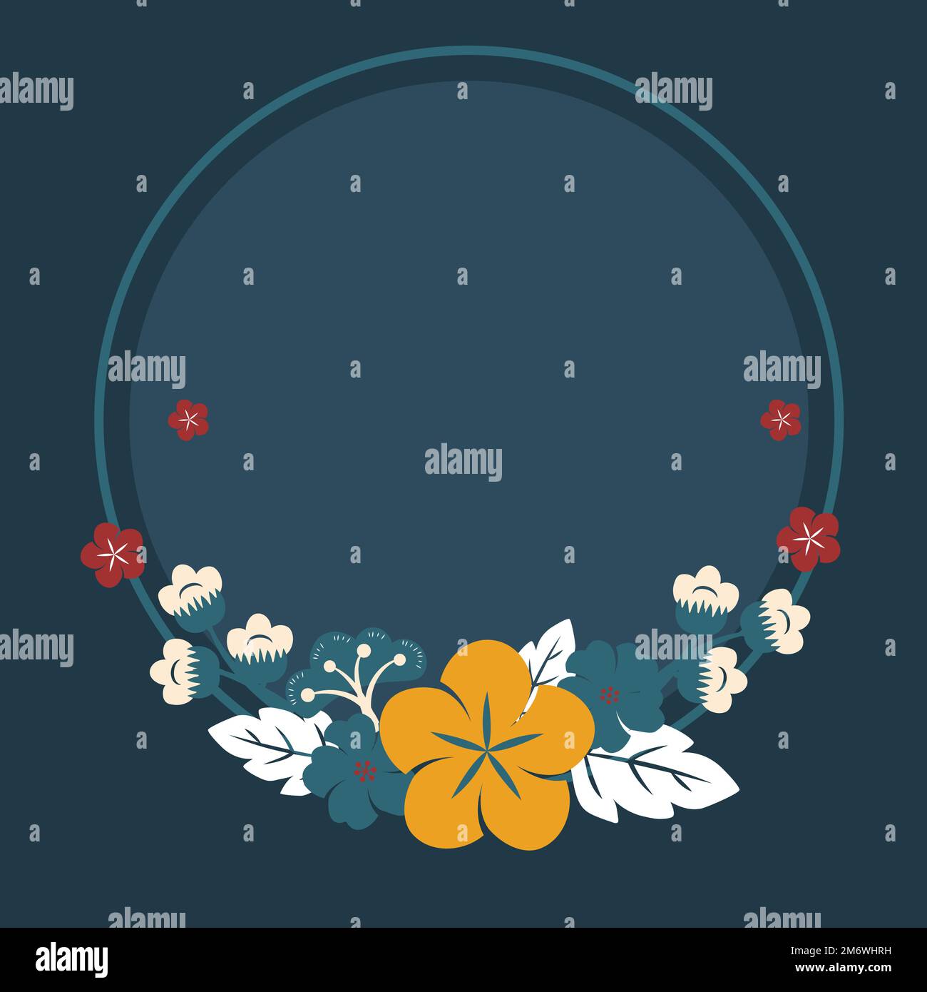 Round colorful floral border vector Stock Vector Image & Art - Alamy