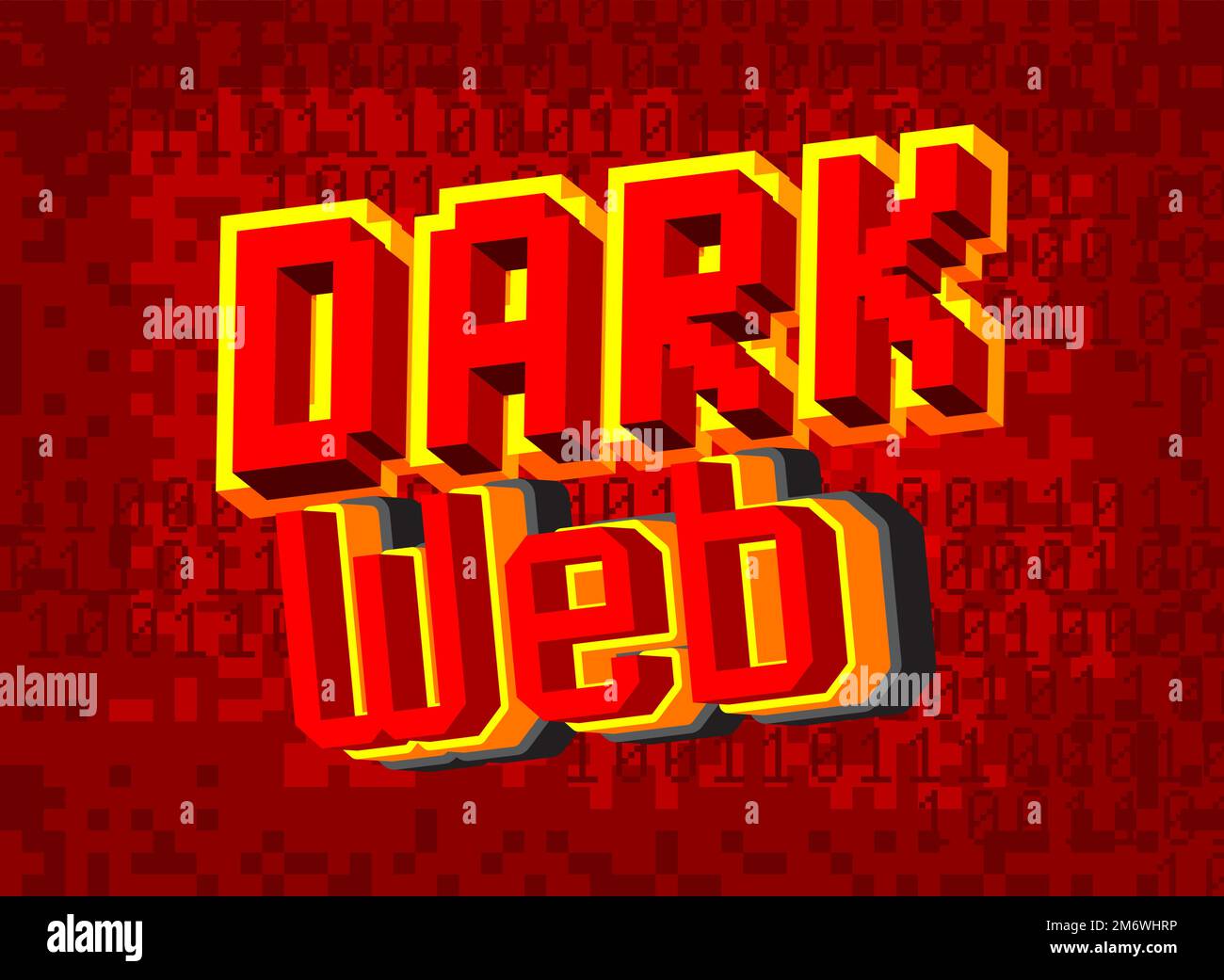 Dark Web. Pixelated word with geometric graphic background. Vector ...