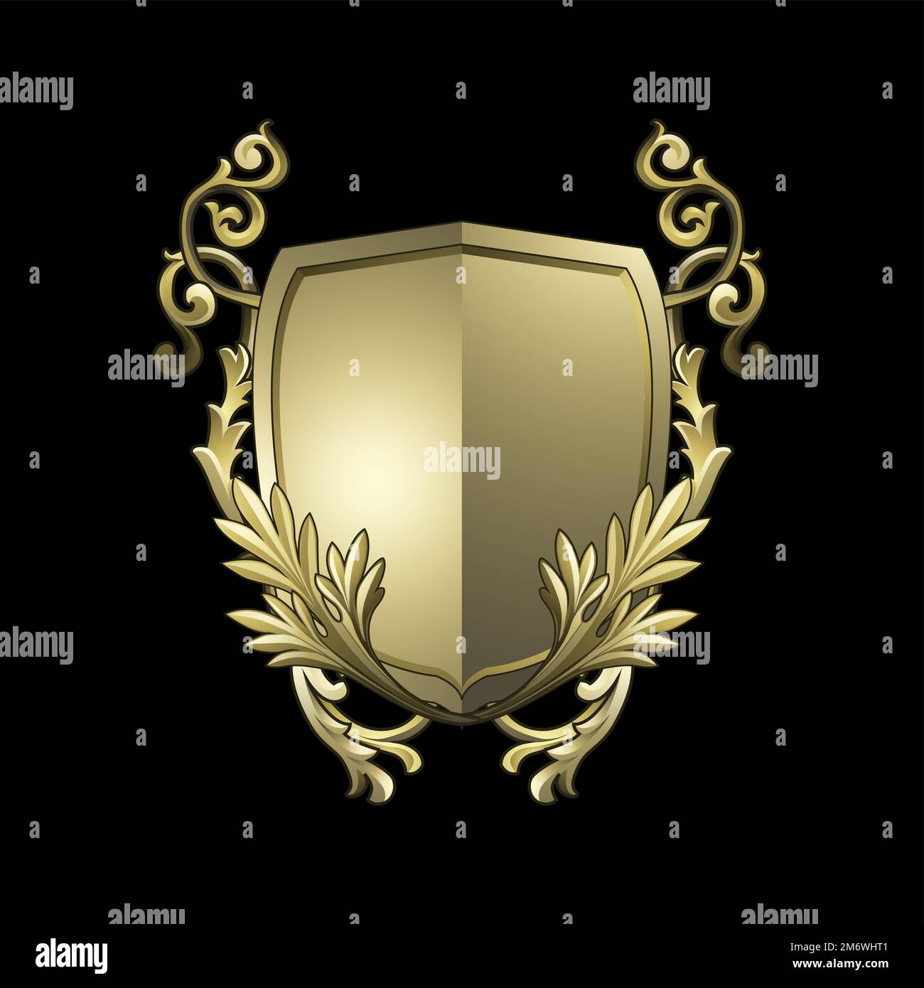 Golden Baroque shield elements vector Stock Vector Image & Art - Alamy