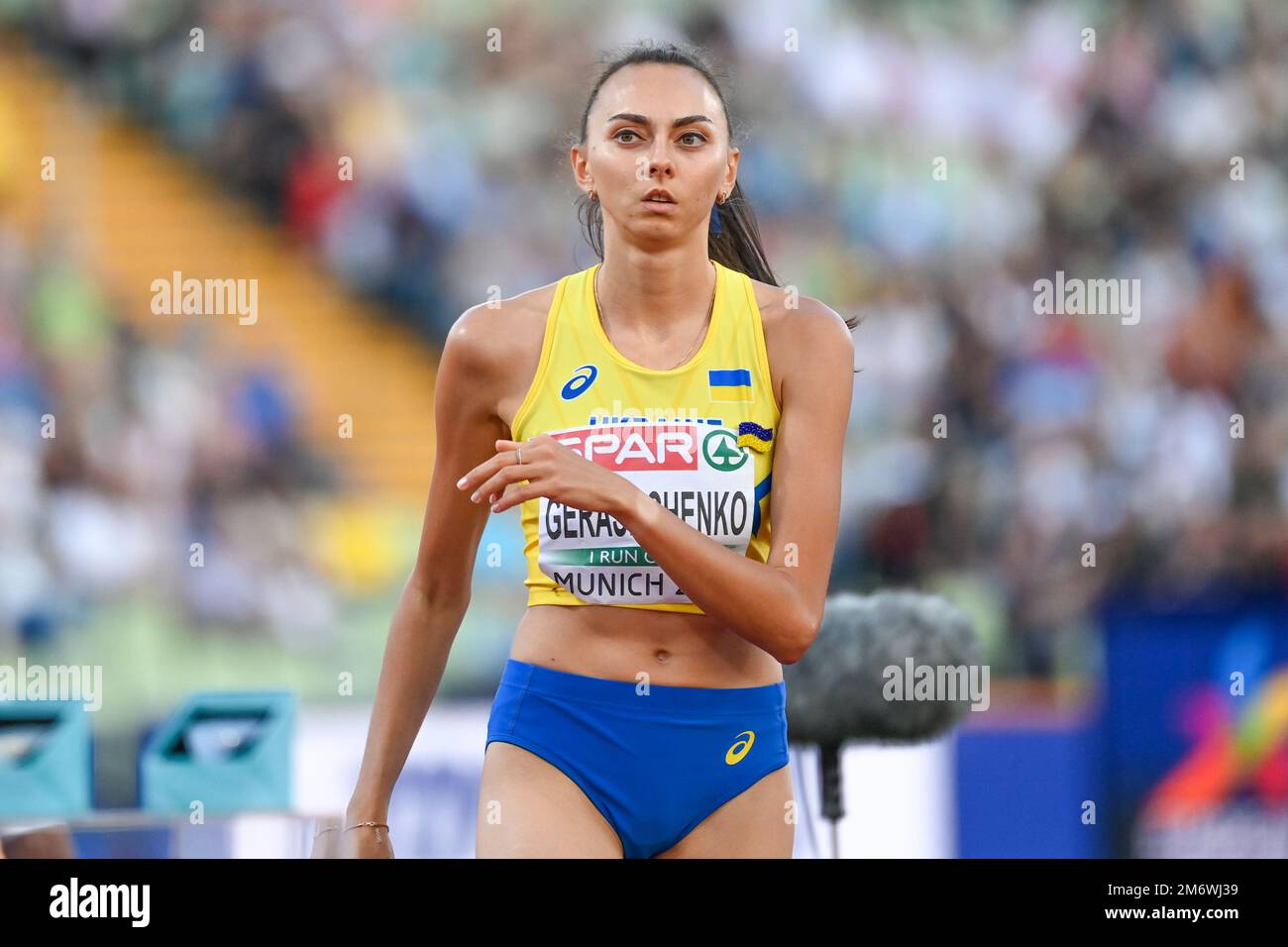 Iryna Herashchenko (Ukraine). High Jump women. European Championships Munich 2022 Stock Photo ...