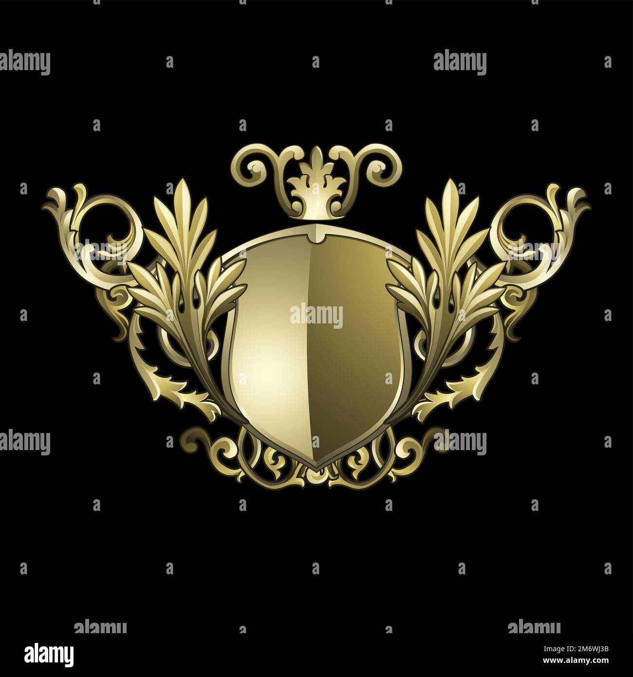 Golden Baroque shield elements vector Stock Vector Image & Art - Alamy