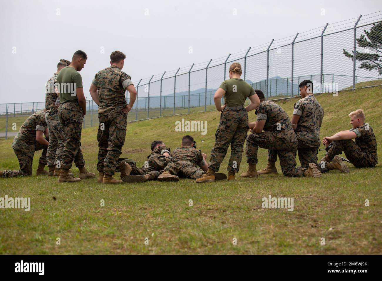 U.S. Marines with Marine Wing Support Squadron (MWSS) 171 learn how to ...