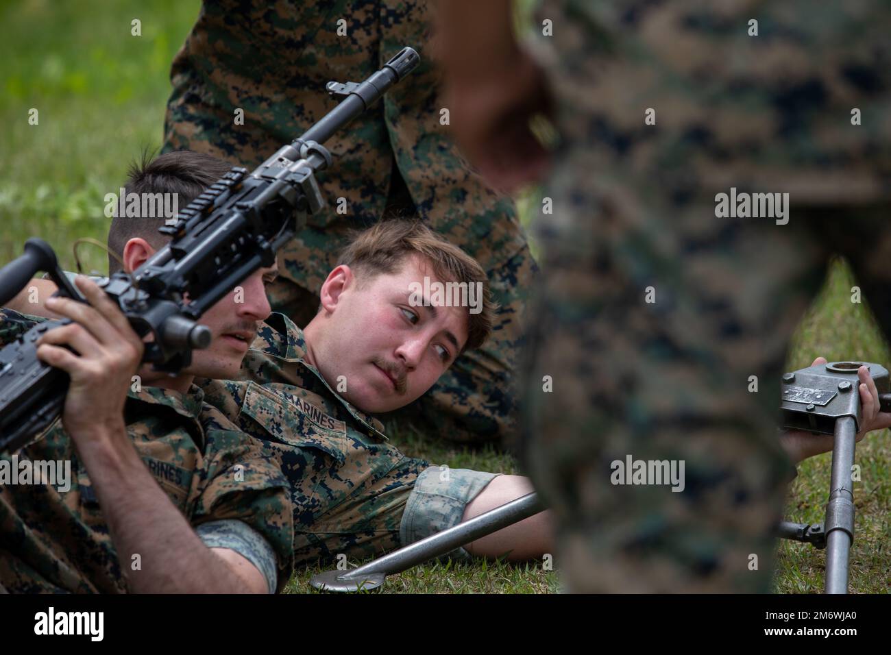 U.S. Marine Corps Cpl. Jared Earp (right) and Cpl. Carl Harkins (left ...