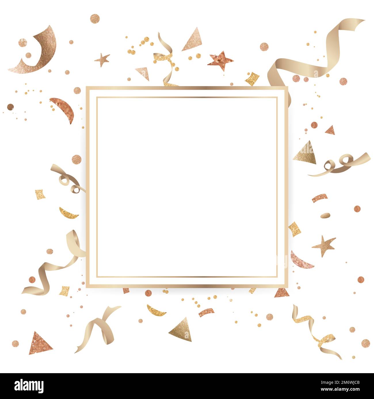 Blank confetti golden square badge vector Stock Vector Image & Art - Alamy
