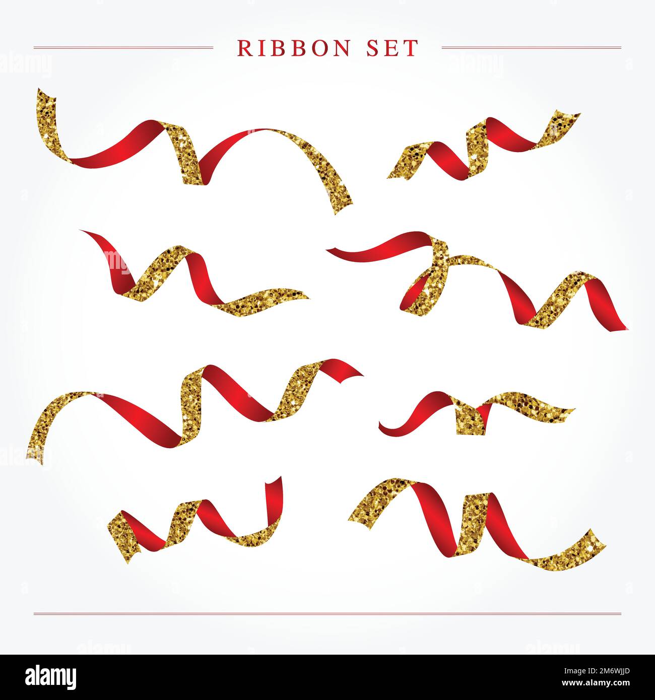 Gold and red ribbon set vector Stock Vector Image & Art - Alamy