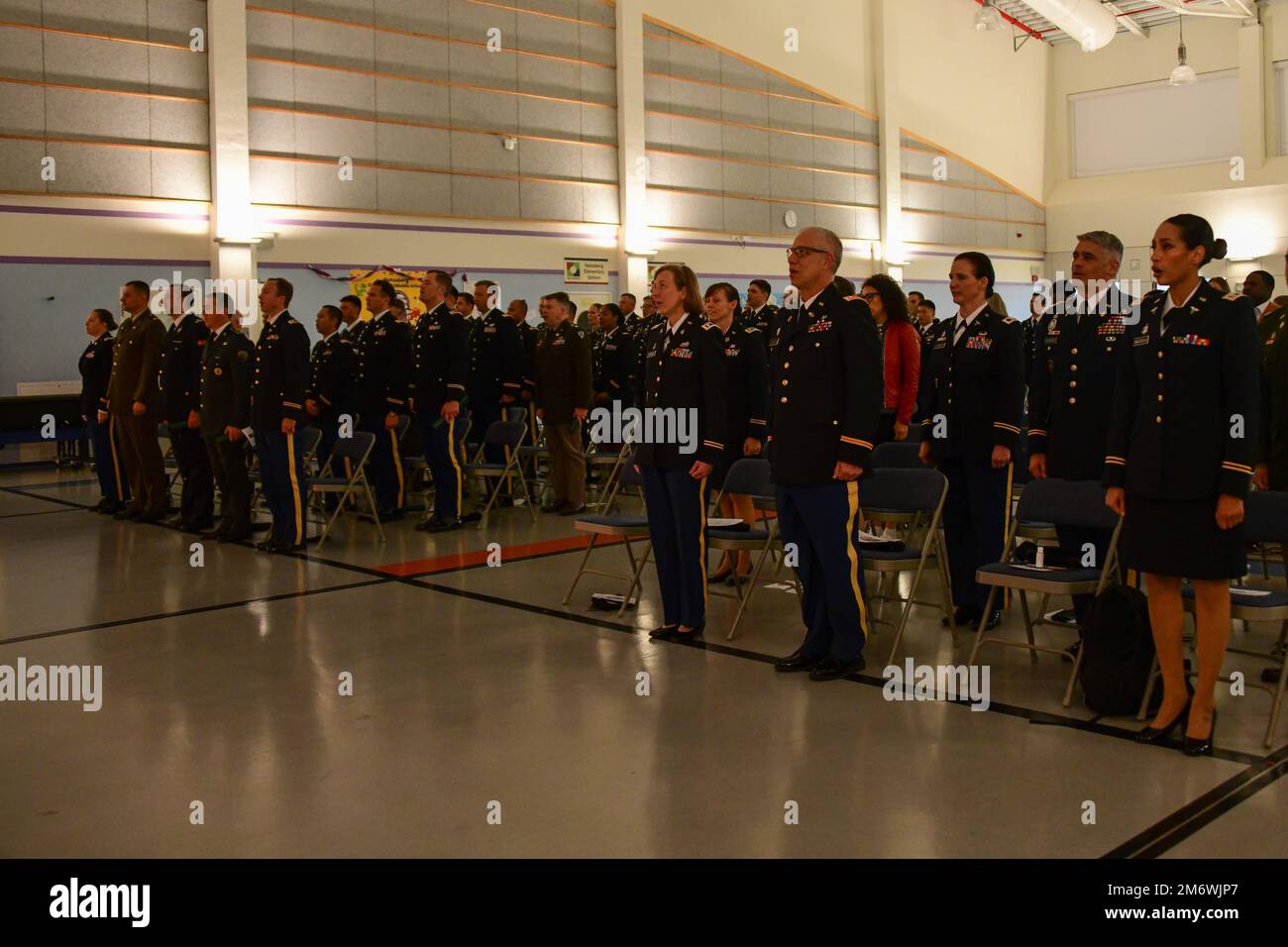 U.S. Soldiers rise for the playing of the Army Song during the Command ...