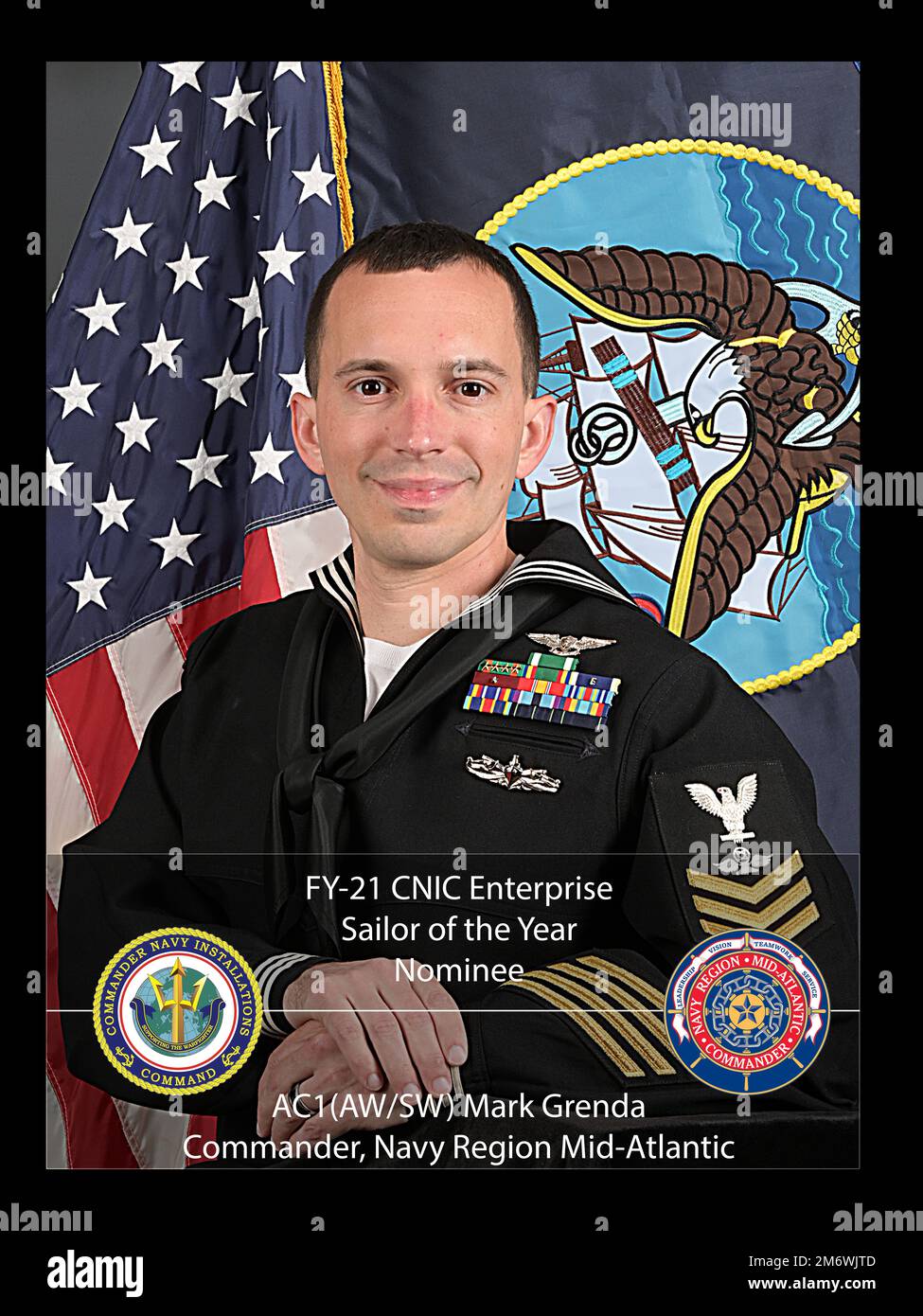 Graphic portrait of Air Traffic Controller 1st Class Mark Grenda, from ...