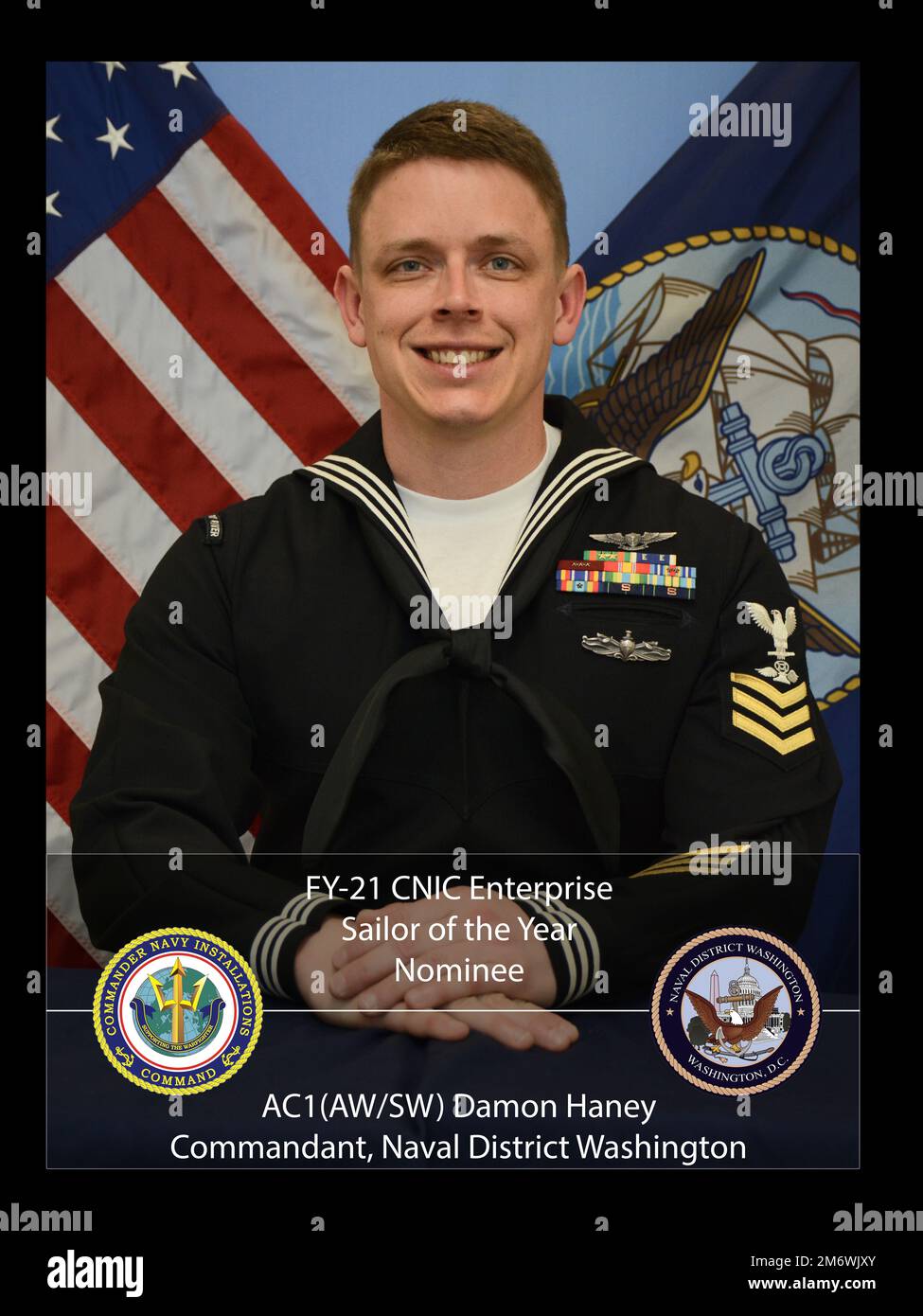 Graphic portrait of Air Traffic Controller 1st Class Damon Haney, from ...