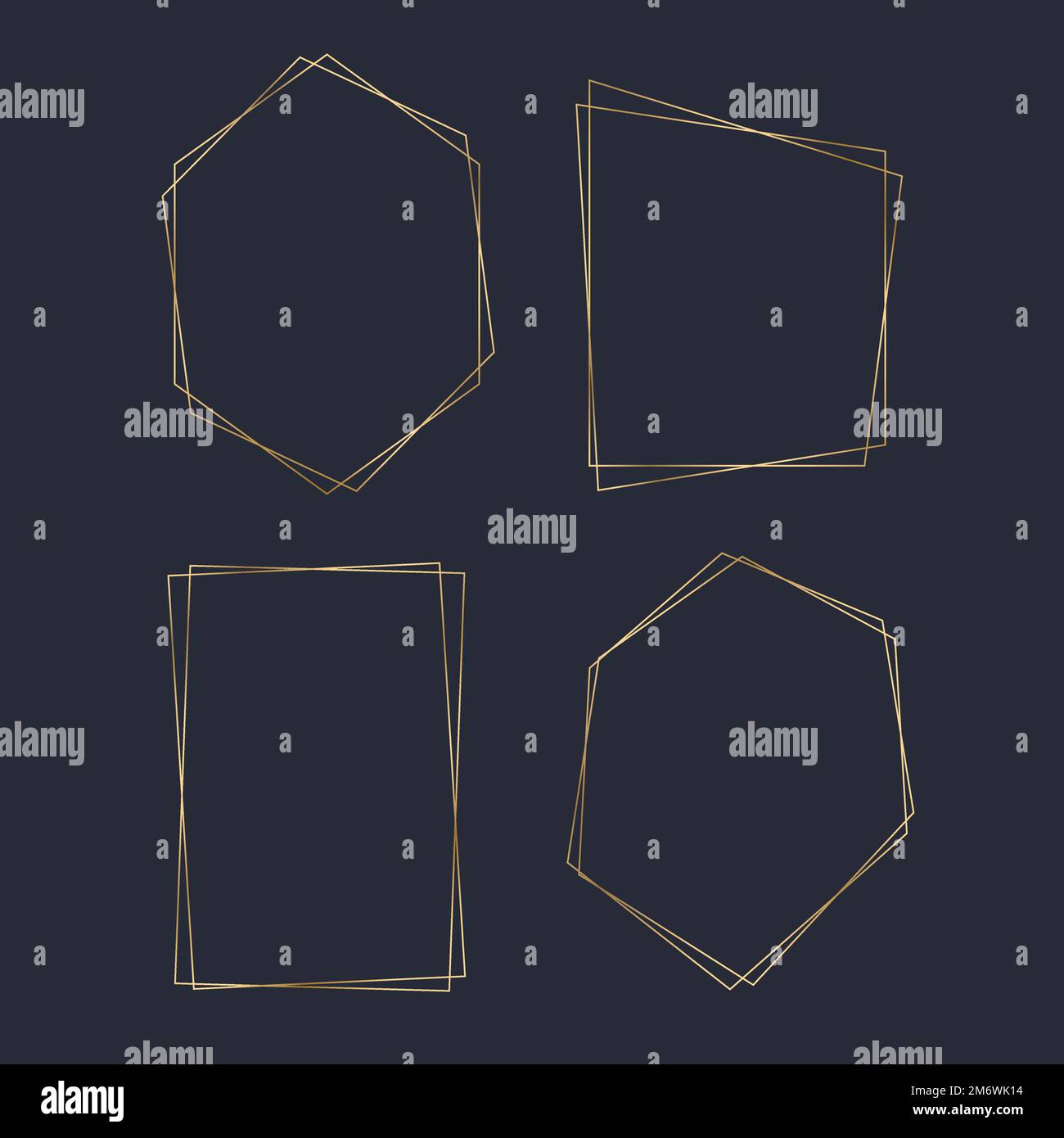 Golden blank polygon frame vector set Stock Vector Image & Art - Alamy