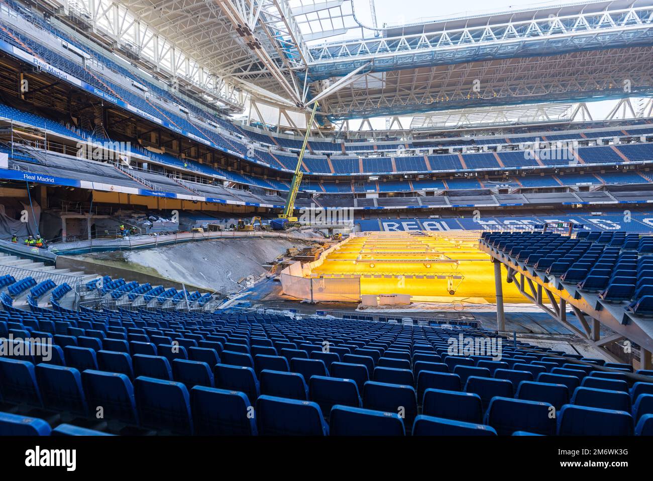 Madrid, Spain - January 04, 2023: Interior of the Santiago Bernabeu ...